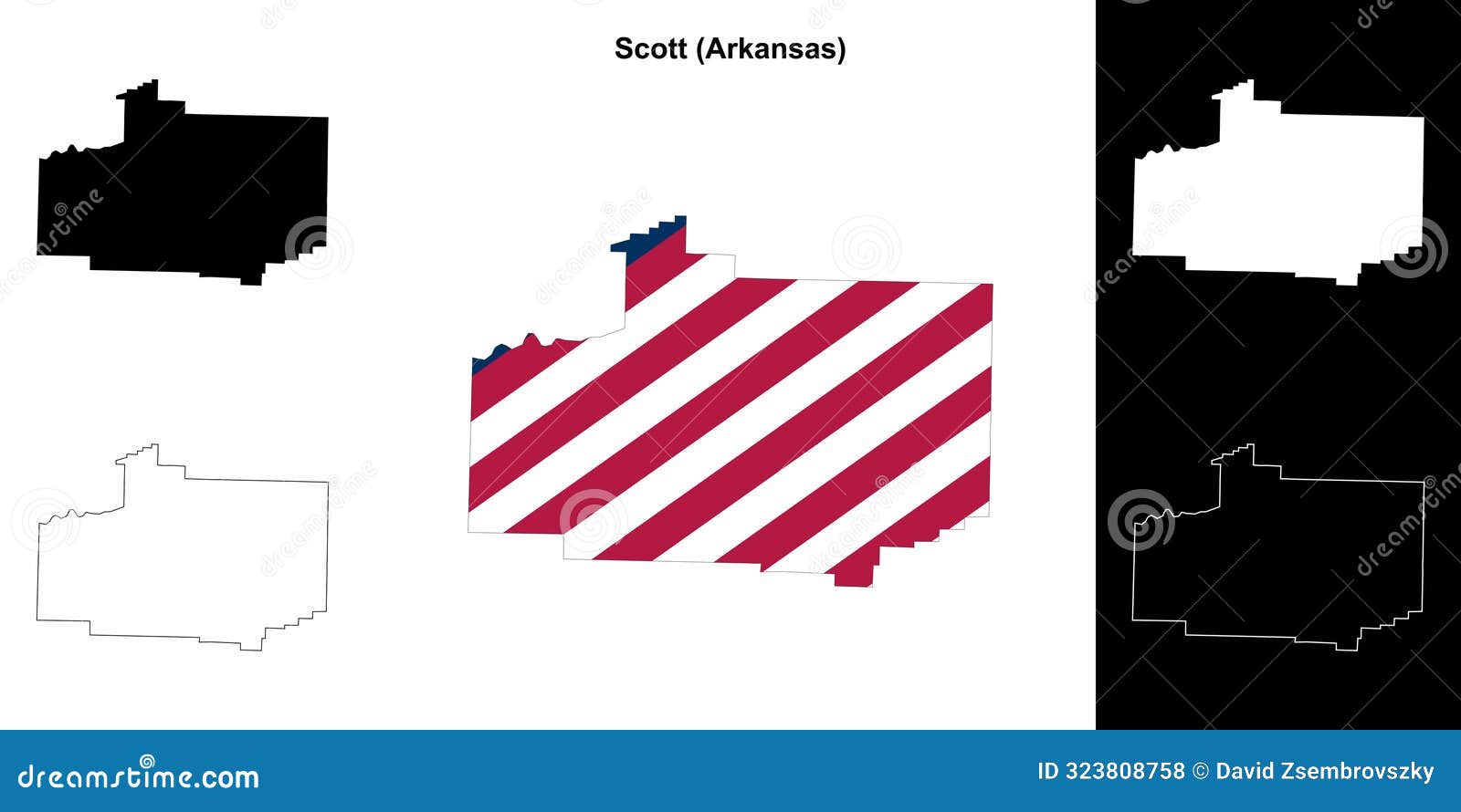 Arkansas, Scott County Map Vector Illustration | CartoonDealer.com ...