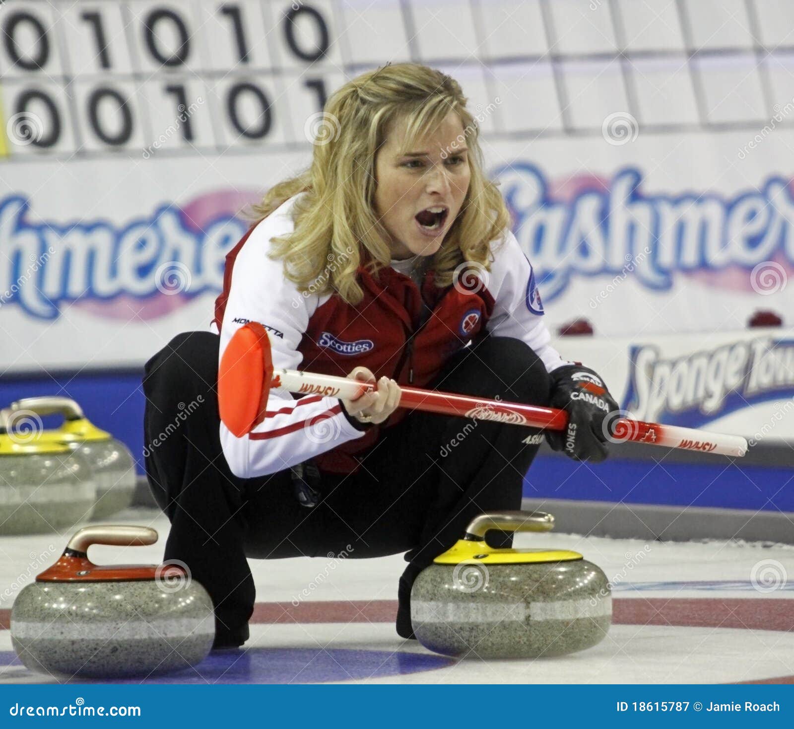 Scotties Curling Jennifer Jones Yells Editorial Photography - Image of ...