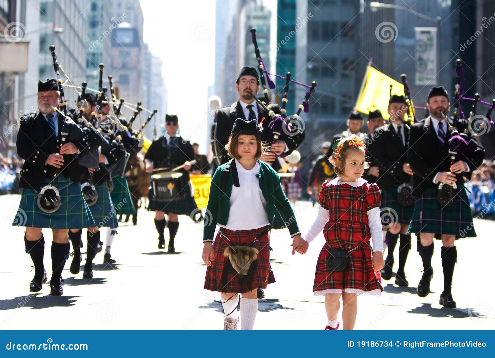 Scottish Bagpipe Band editorial stock image. Image of architecture ...