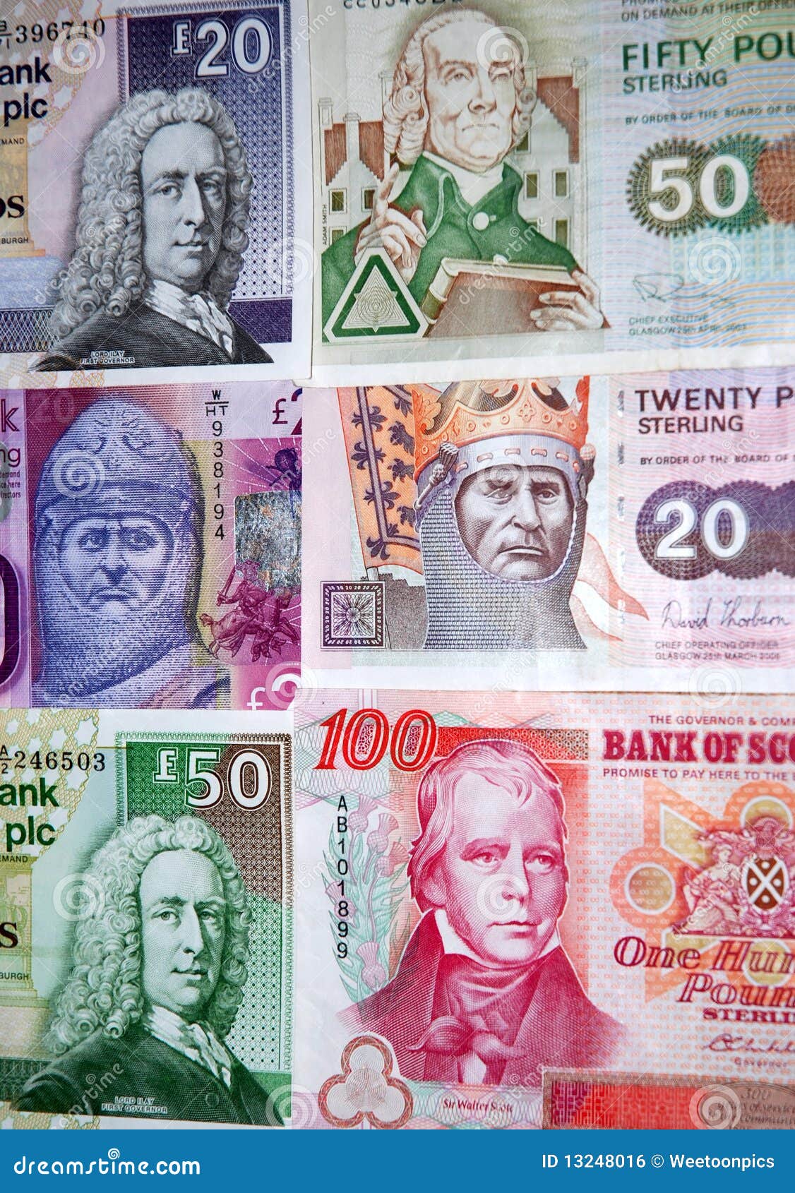 Scottish Banknotes. stock photo. Image of prosperity - 13248016