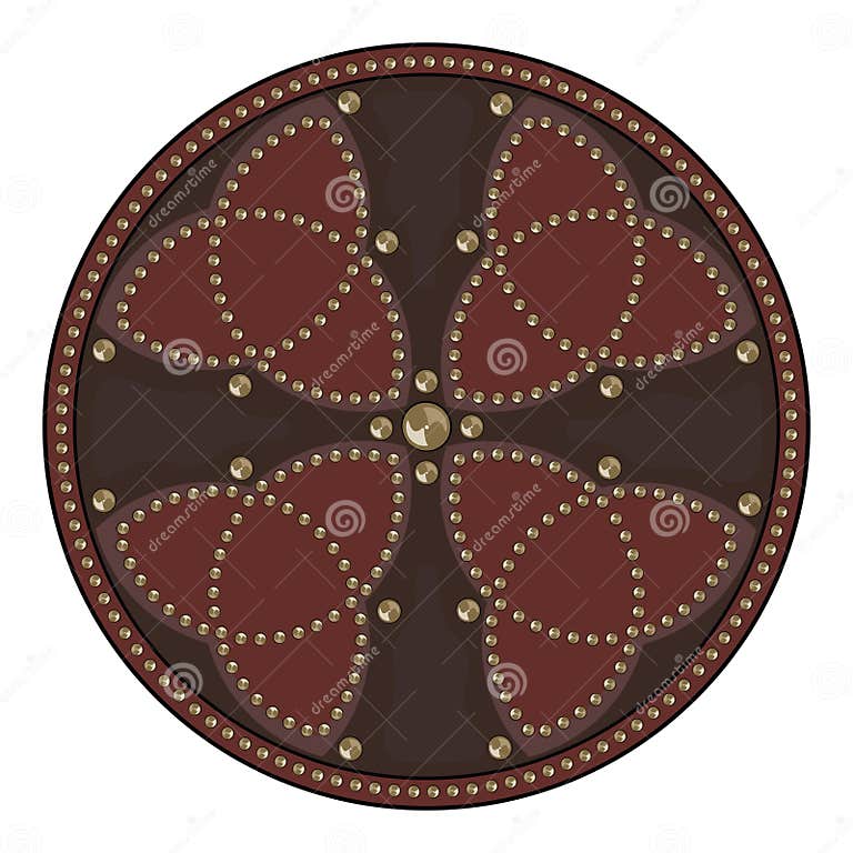 Scottish Battle Shield Decorated with Studs in the Celtic Style Stock ...
