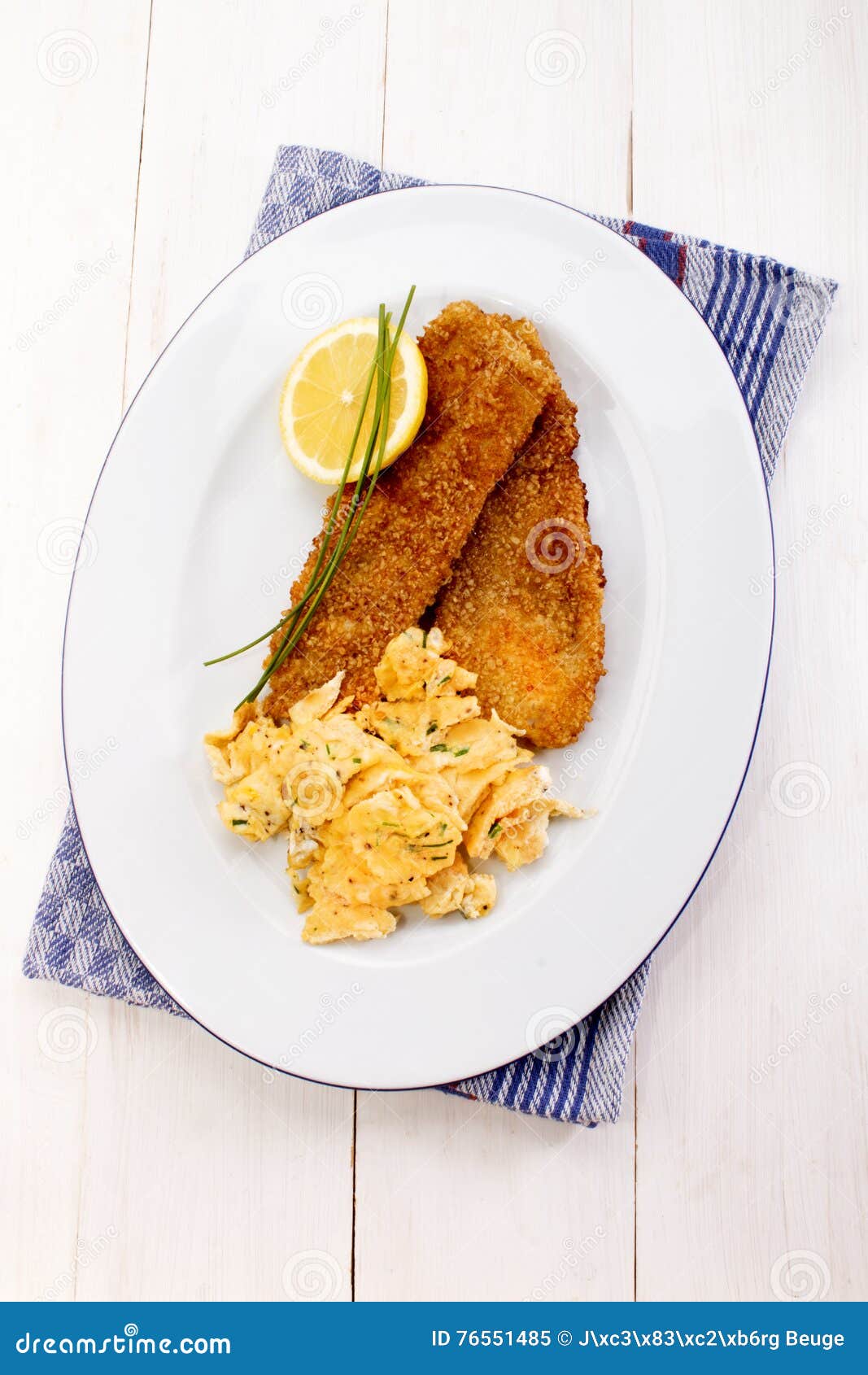 Scottish Breakfast with Kipper Fried with Oat Bran Stock Image - Image ...