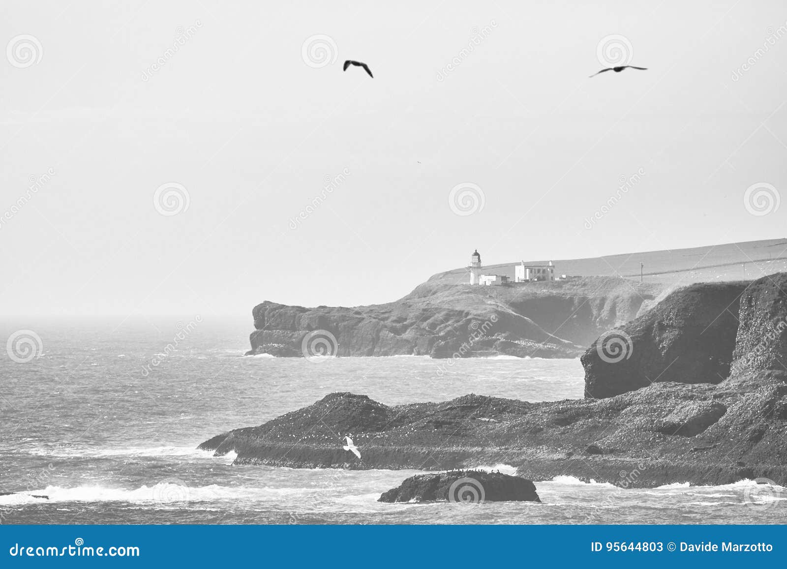 The scottish cliffs stock image. Image of scottish, lighthouse - 95644803