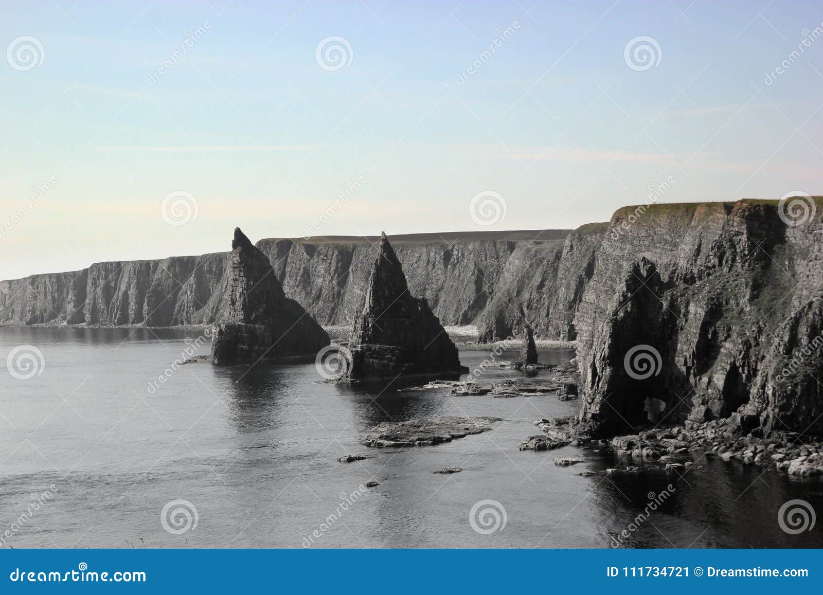 Scottish Coastal Stacks and Cliffs Stock Image - Image of coast, beach ...