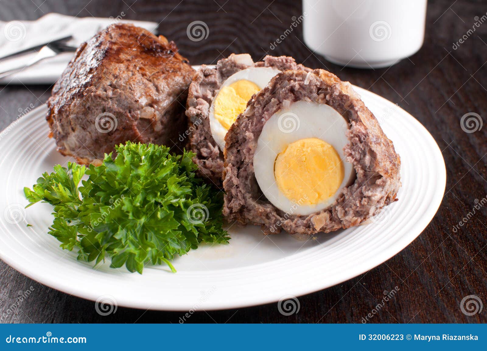 Scottish Egg with Ground Meat Stock Image - Image of appetizer, gourmet ...