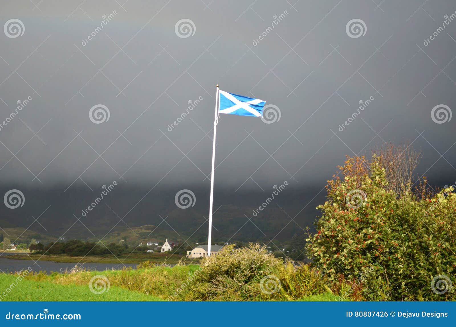 Scottish Flag Flying at Eilean Donan Stock Photo - Image of alsh, kyle ...