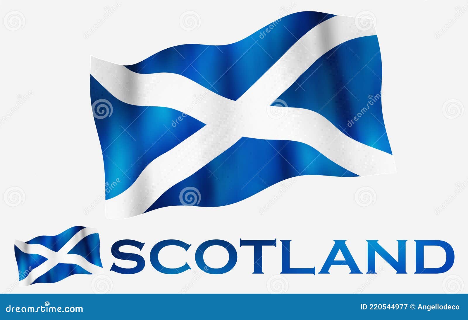 Scottish Flag Illustration with Scotland Text and White Space Stock ...