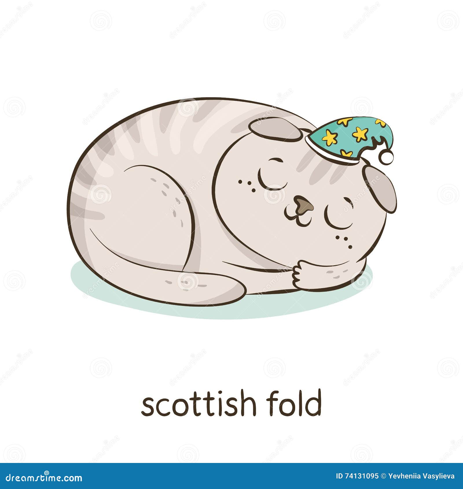 Scottish Fold. Cat Character on White Stock Vector - Illustration of ...