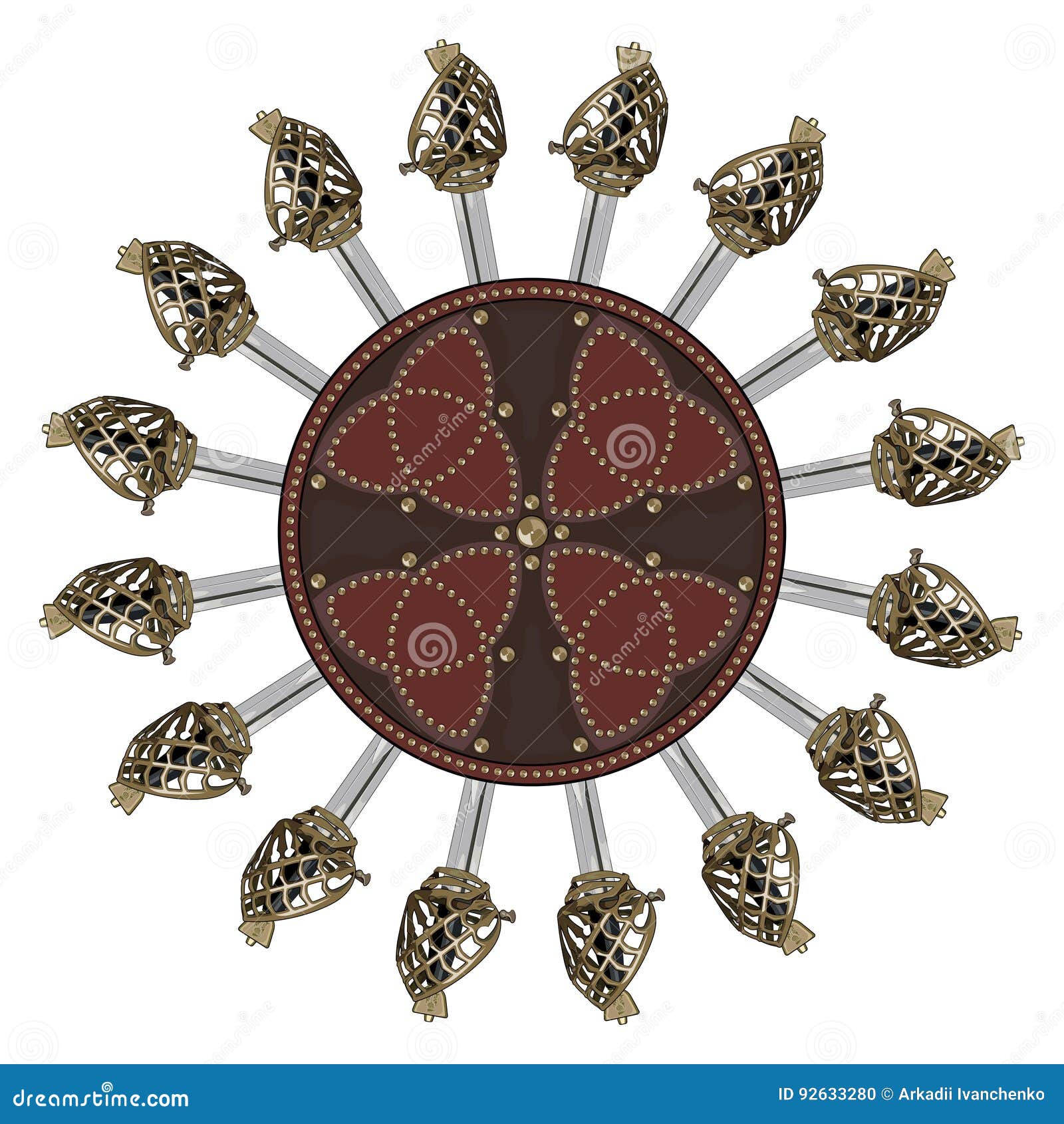 Scottish Highland Backsword and Scottish Battle Shield Decorated with ...