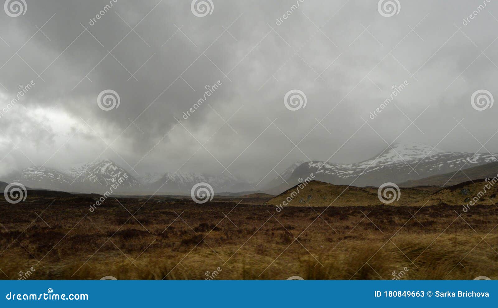Scottish Highlands Cloudy Mountains Spring Sky Stock Image - Image of ...