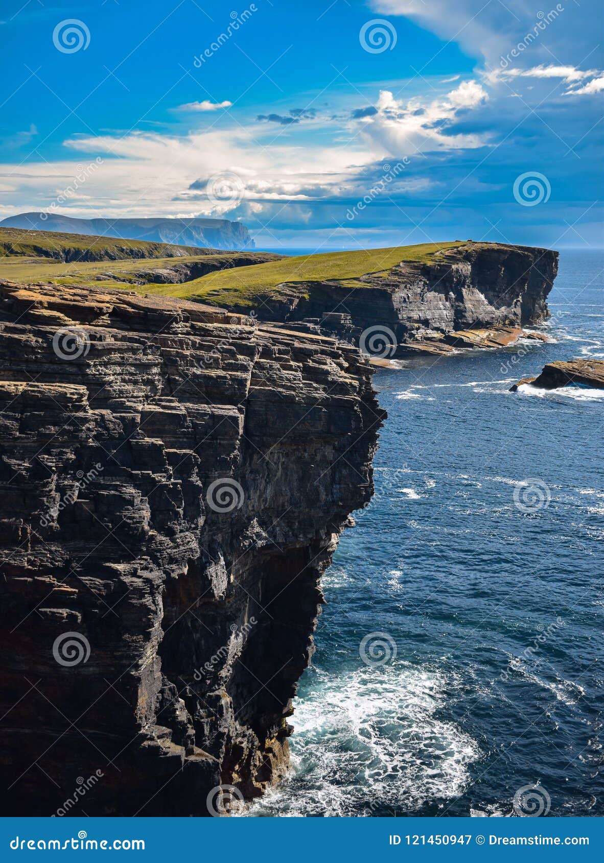 Scottish Landscape Cliffs Next To the Sea Stock Image - Image of rock ...