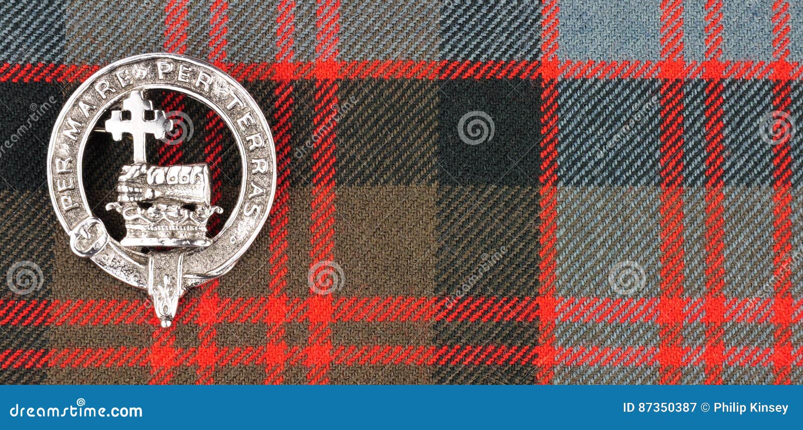 Scottish MacDonald Clan Family Crest On Tartan Fabric Background ... Scottish MacDonald Clan Family Crest On Tartan Fabric Background ...