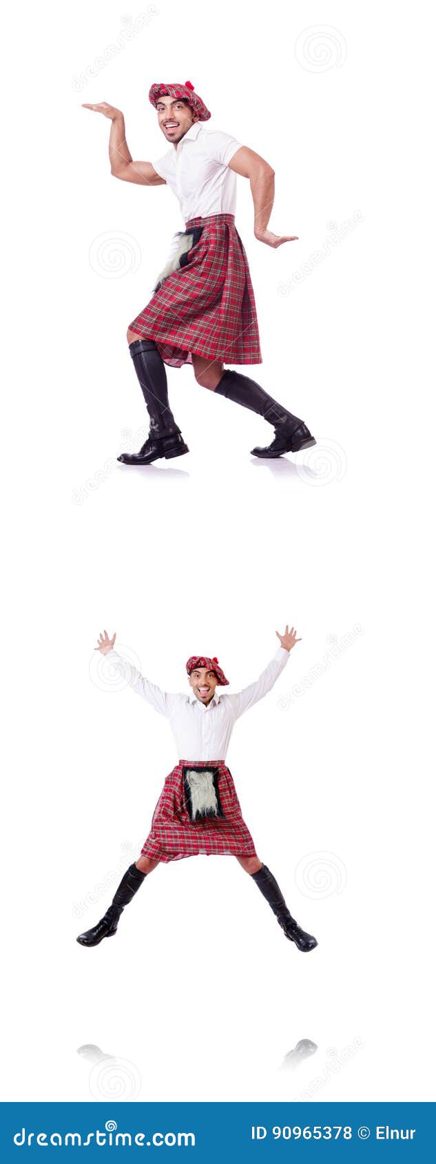 The Scottish Man Dancing on White Stock Photo - Image of male, culture ...