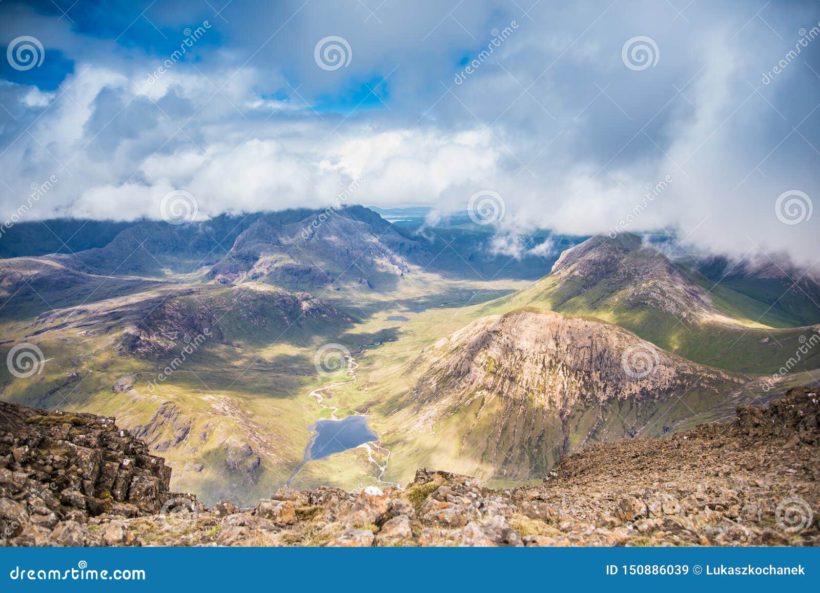 Scottish Mountains Landscape - View from the Top of Blaven - Isle of ...