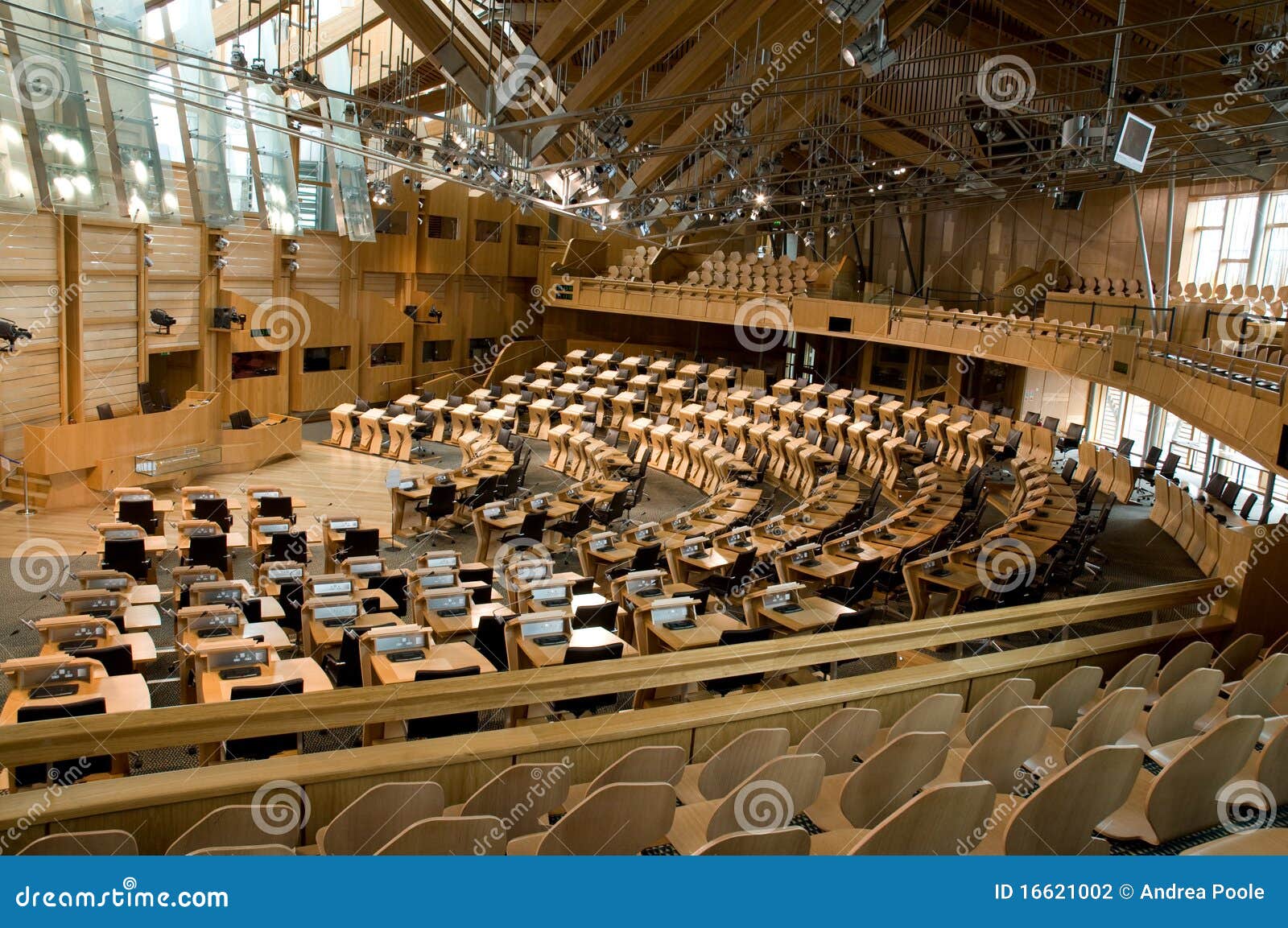 Scottish Parliament Debating Chamber Stock Photo - Image of design ...