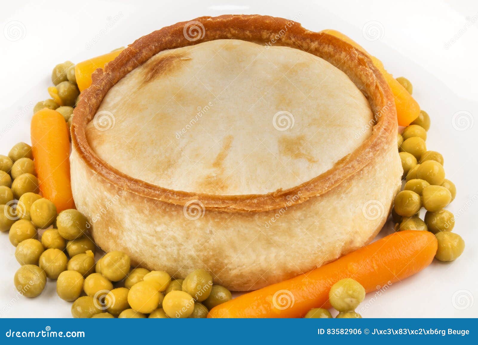Scottish Pie with Carrot and Pea on a Plate Stock Photo - Image of ...