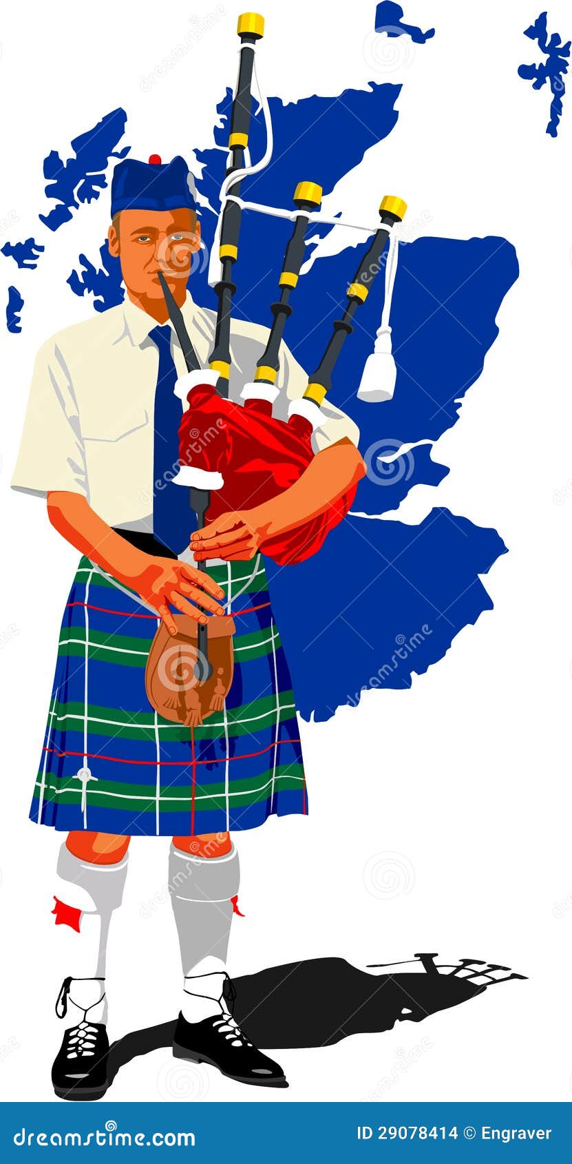 Scottish piper stock vector. Illustration of royal, piper - 29078414