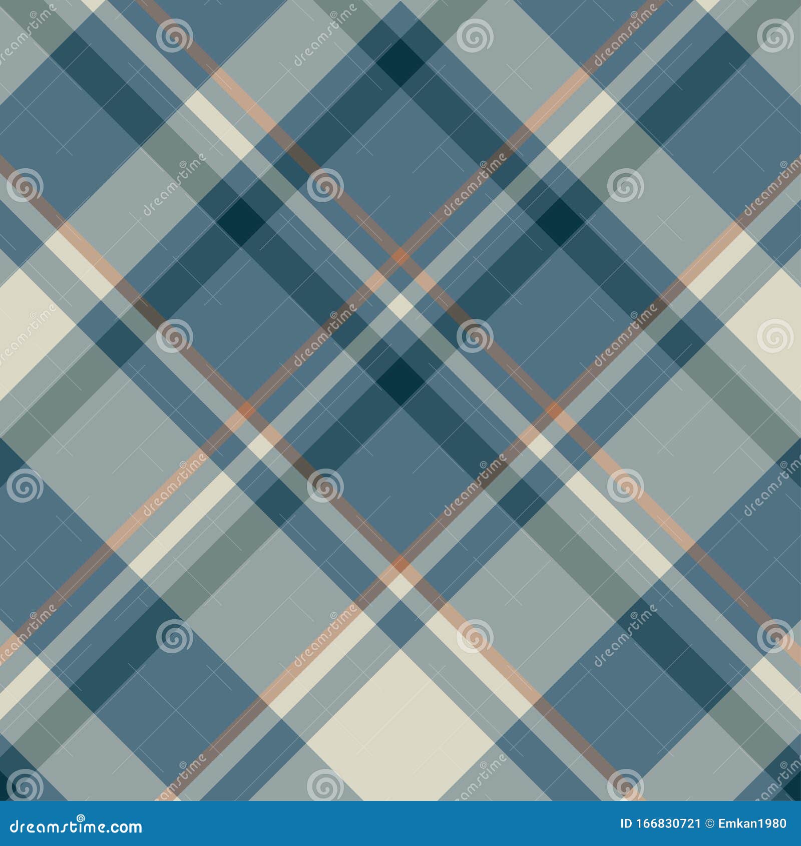 Scottish Plaid Blue Seamless Checkered Vector Pattern Stock ...
