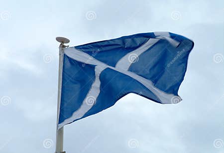 Scottish Saltire Flag in Motion Stock Image - Image of highlands, pole ...