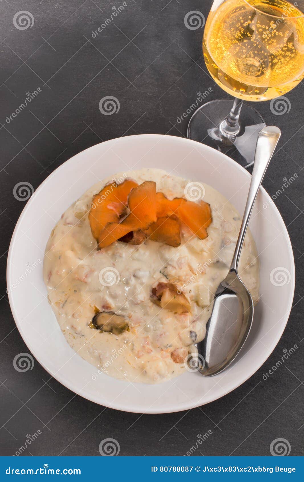 Scottish Seafood Chowder in a Deep Plate Stock Image - Image of england ...