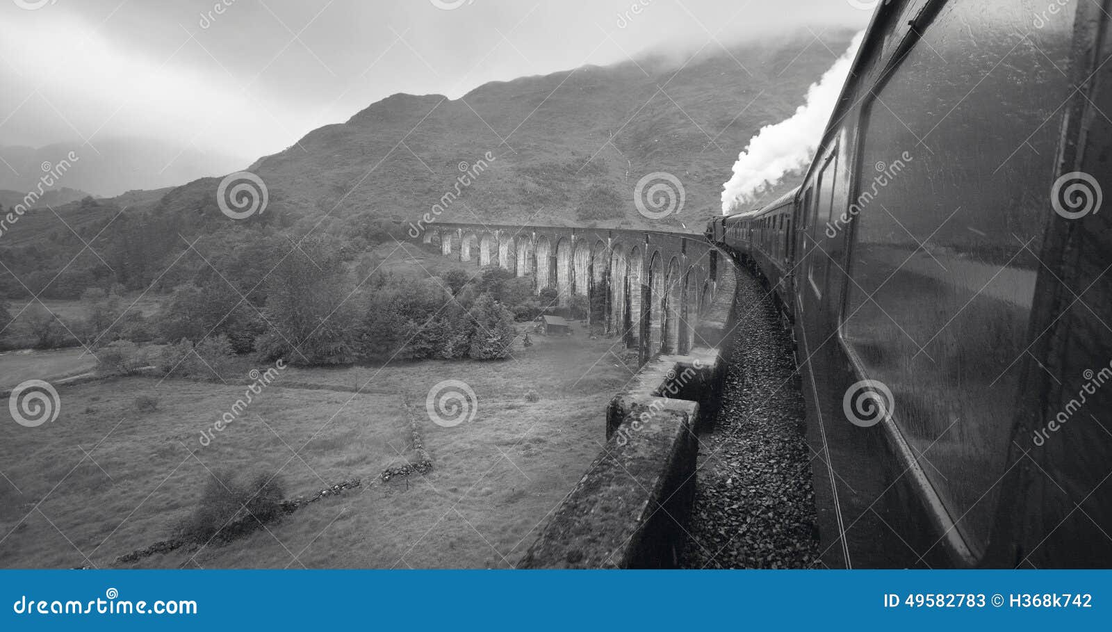 Scottish Steam Train Passing a Classic Bridge Stock Image - Image of ...