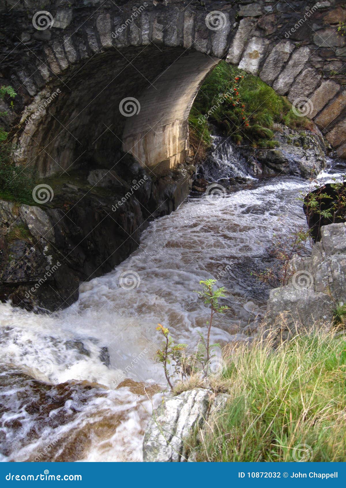 Scottish Stone Bridge stock photo. Image of waterfall - 10872032