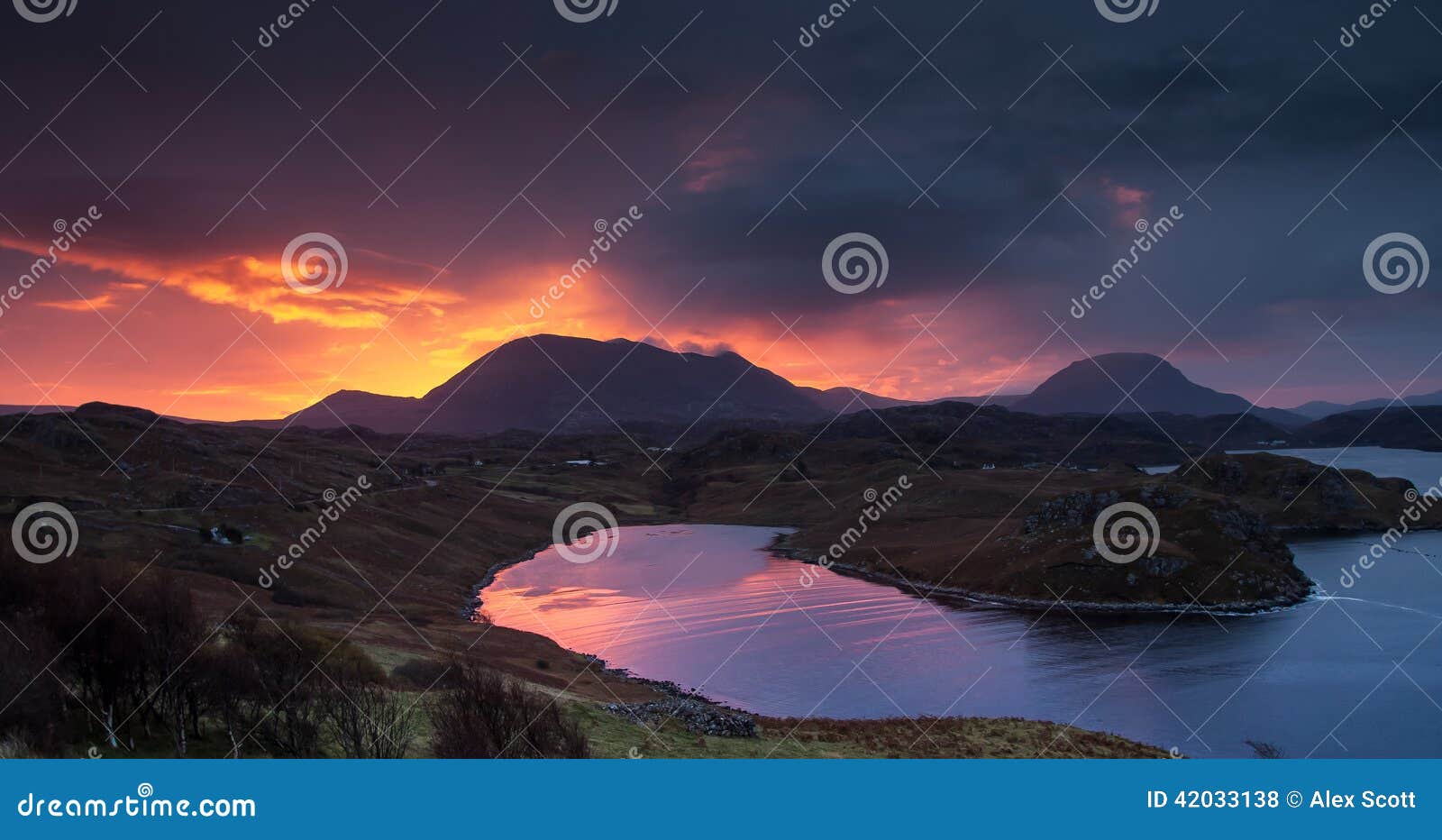 Scottish Sunrise stock photo. Image of highlands, lochan - 42033138