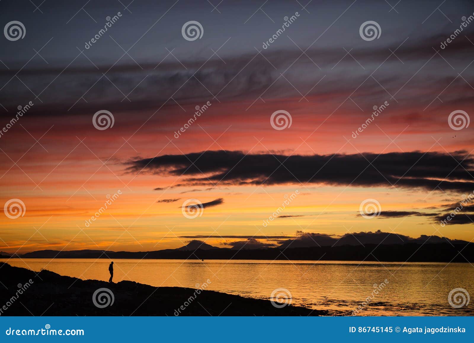 Scottish Sunset stock image. Image of hills, atlantic - 86745145