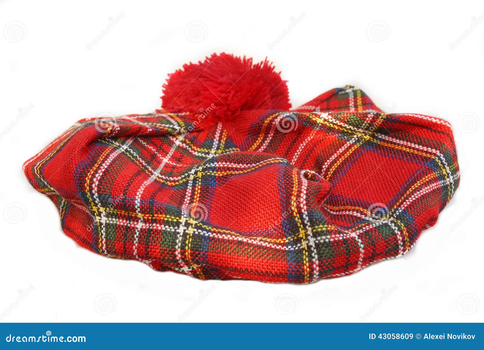 Scottish Tartan Hat. Bonnet Stock Image - Image of english, isolated ...