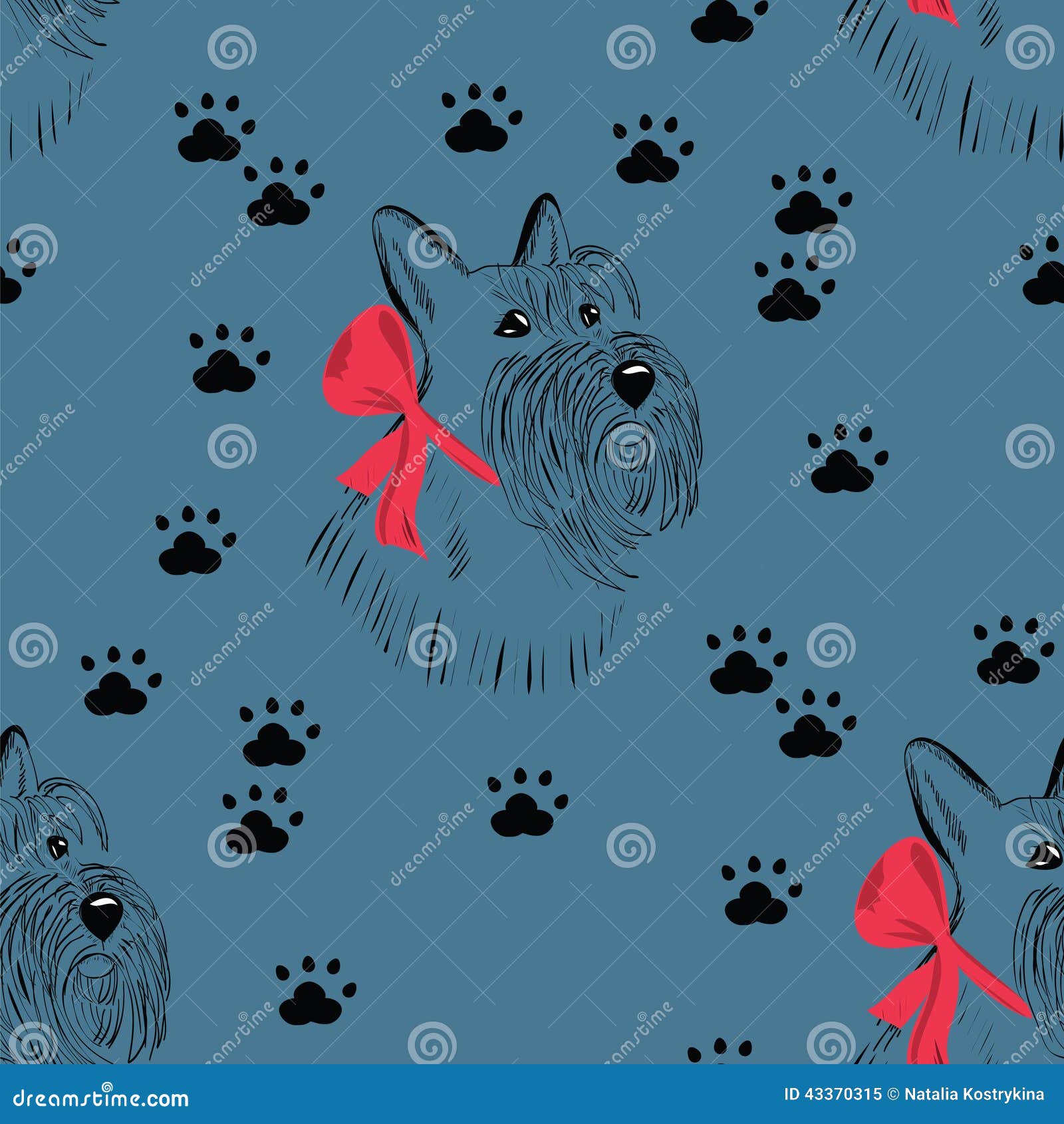 Scottish Terrier dog stock vector. Illustration of collar - 43370315