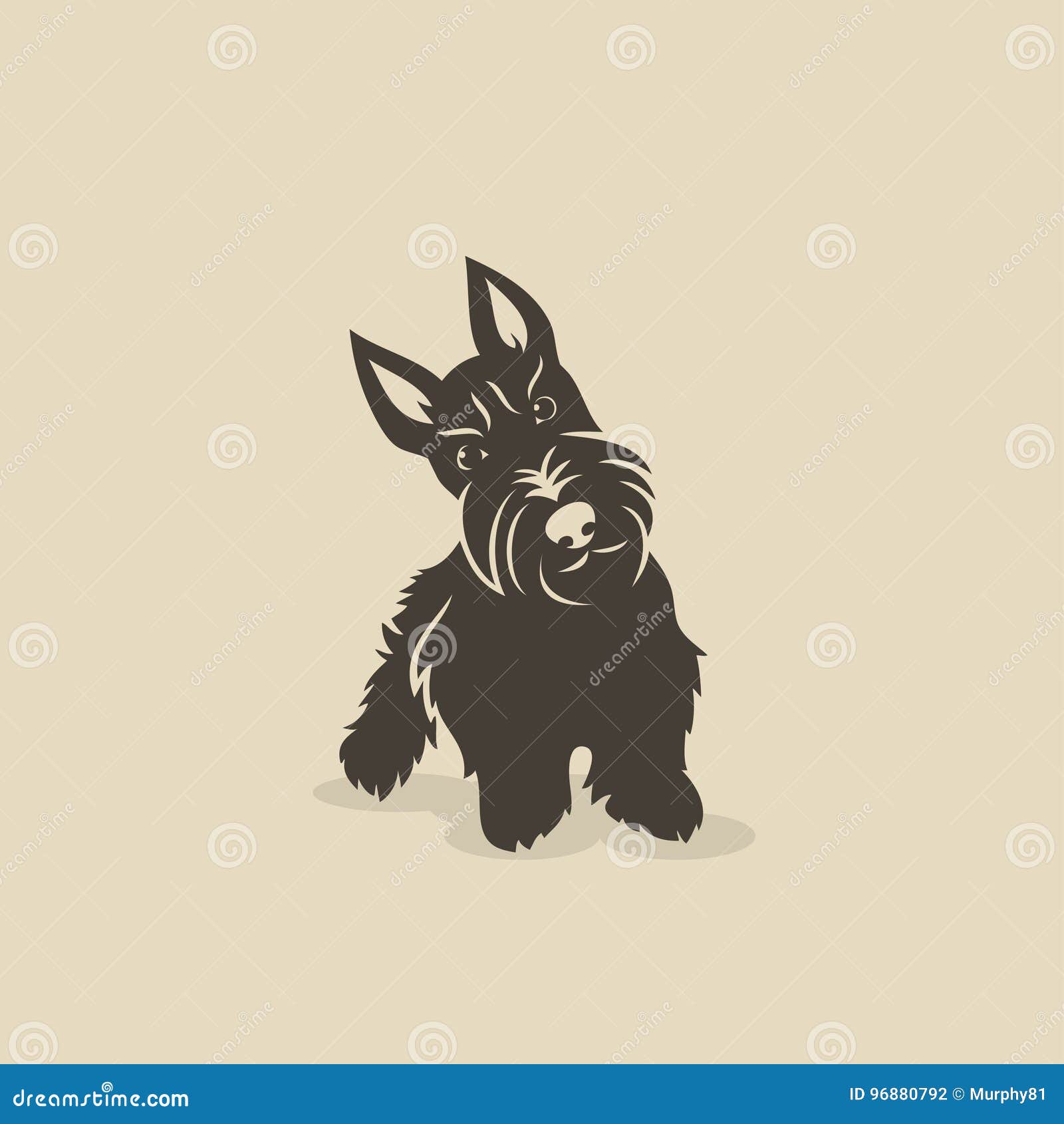 Scottish Terrier Dog. Vector Black Silhouette. | CartoonDealer.com ...