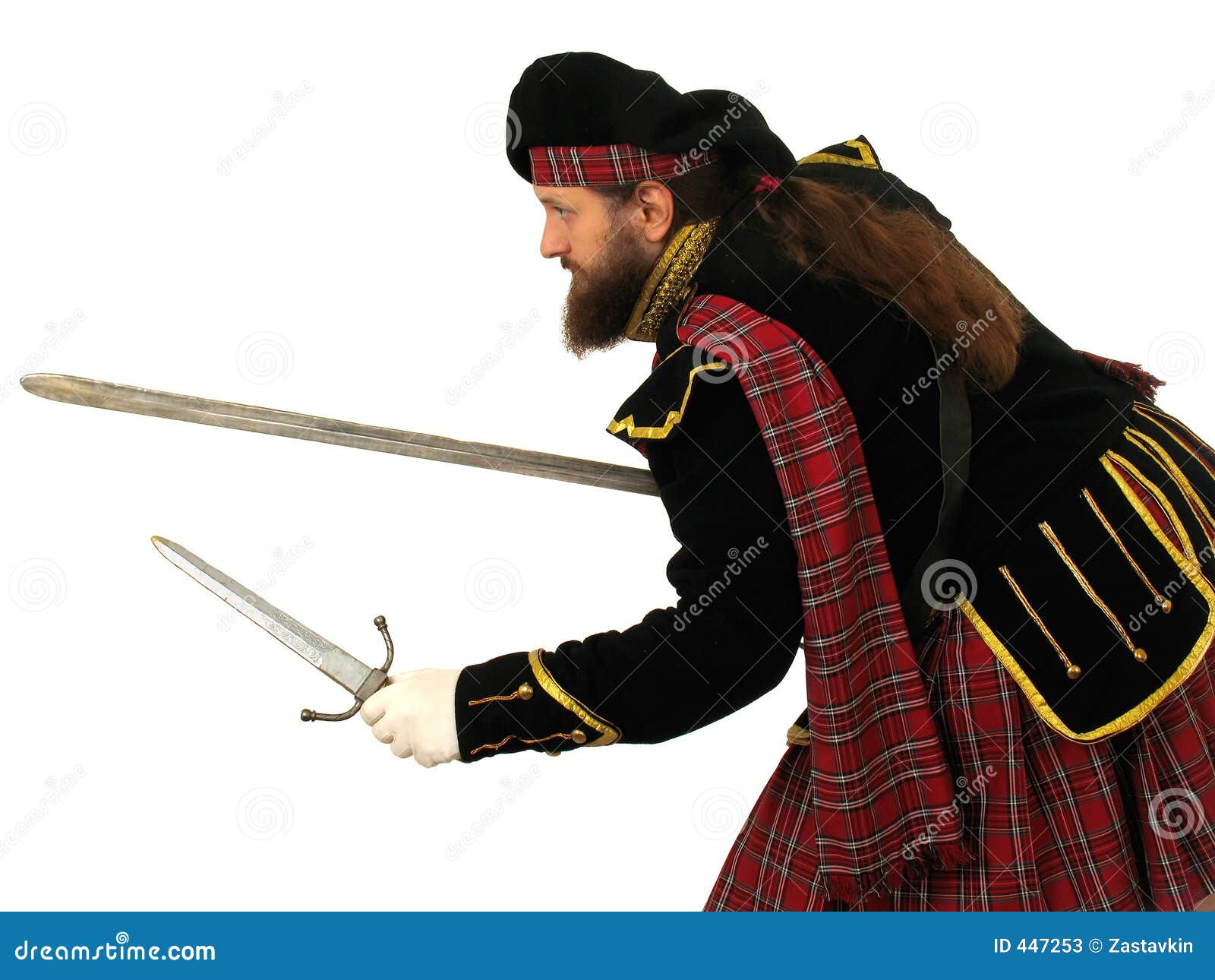 Scottish Warrior with Sword and Dagger Stock Image - Image of ...