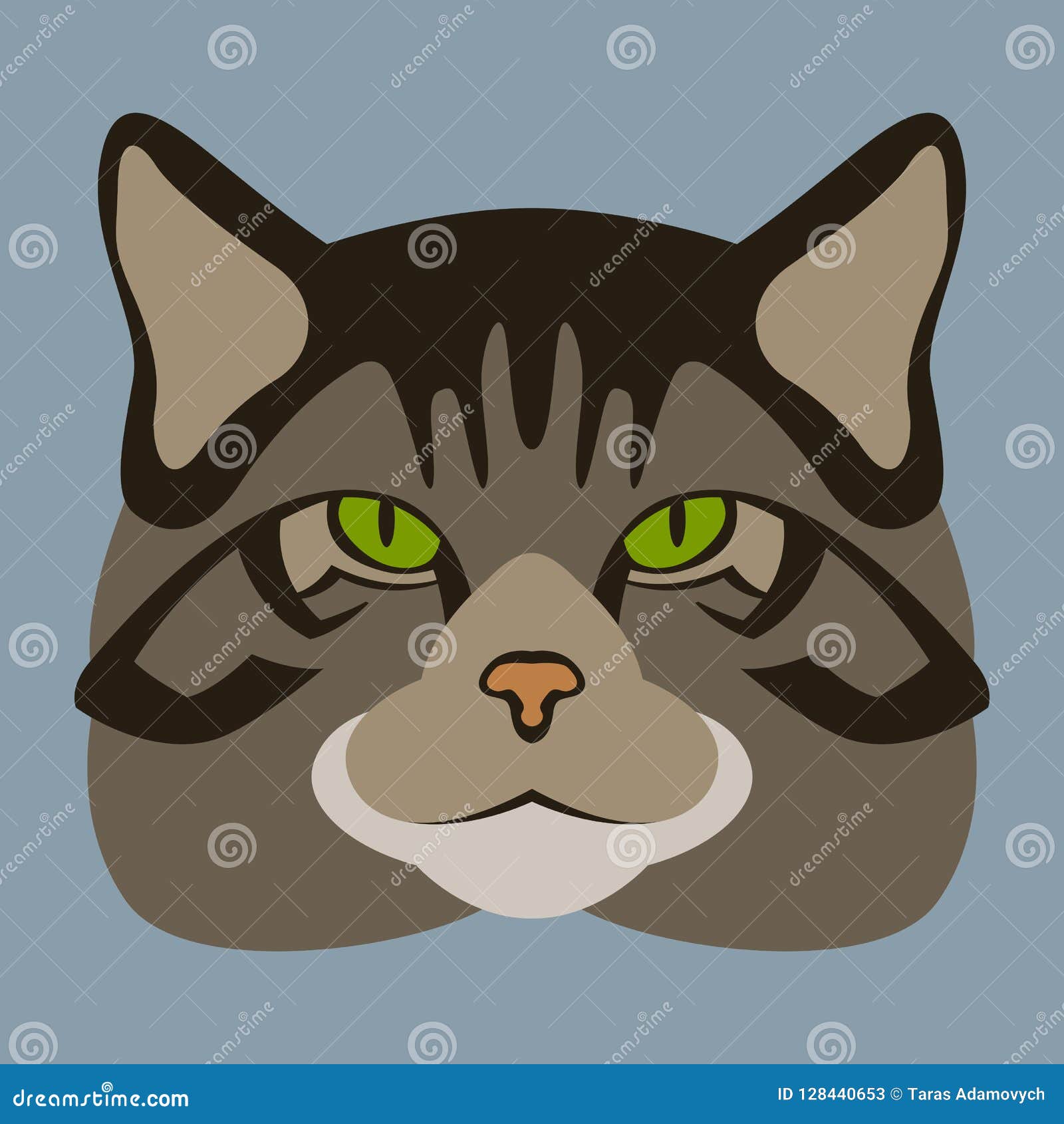 Scottish Wildcat Head Vector Illustration Flat Stock Vector ...