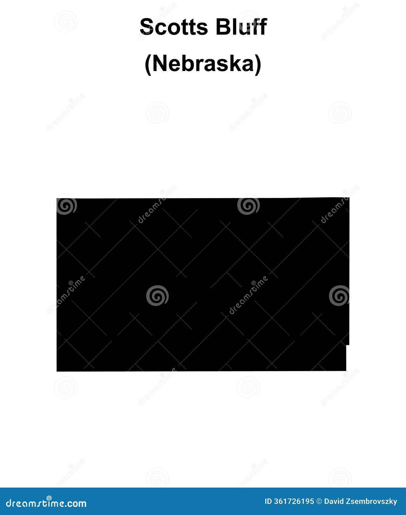Map Of Scotts Bluff County In Nebraska State On White Background ...