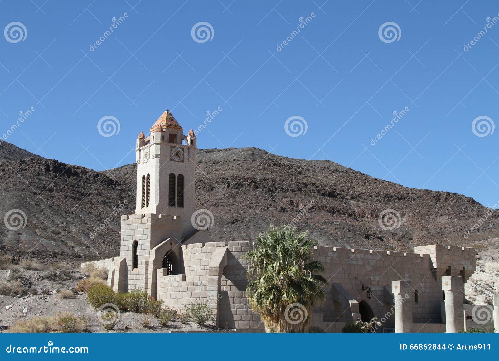 Scottys Castle, Death Valley Stock Photo - Image of facade, united ...