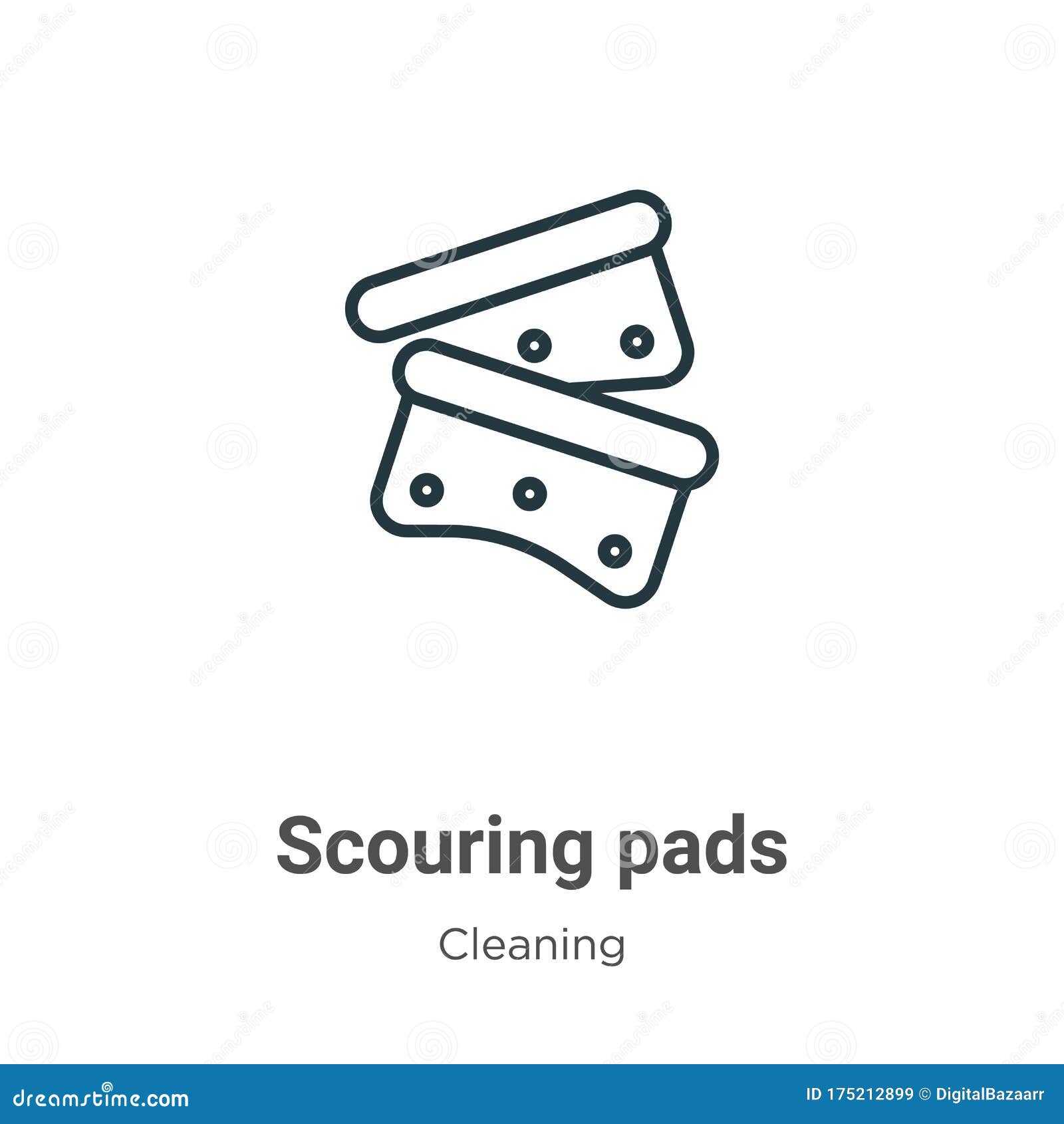 Scouring Pads Vector Linear Icon Isolated On Transparent Background ...