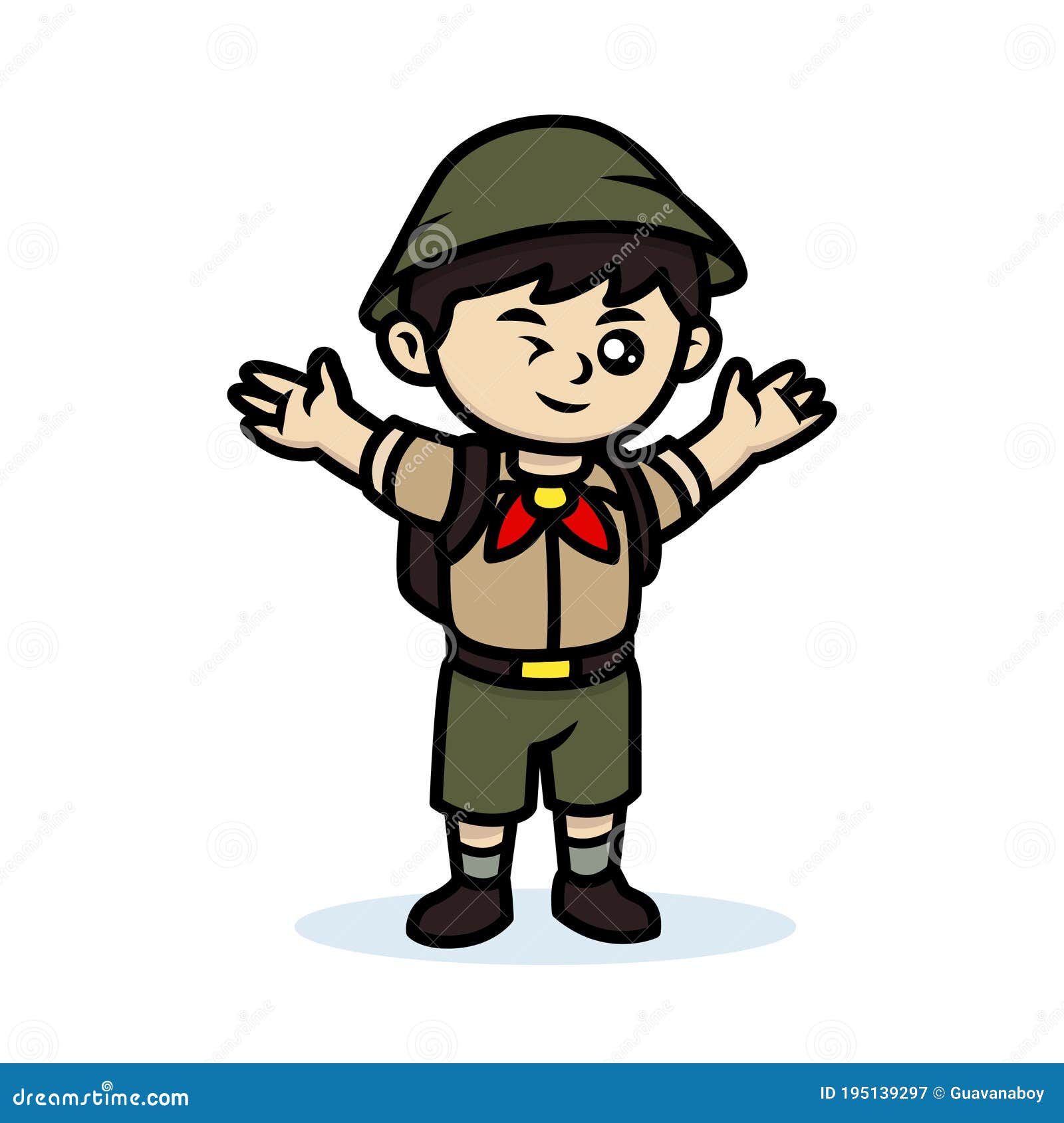 Cute and Simple Boy Scout Kids Mascot Logo Design Illustration Stock ...