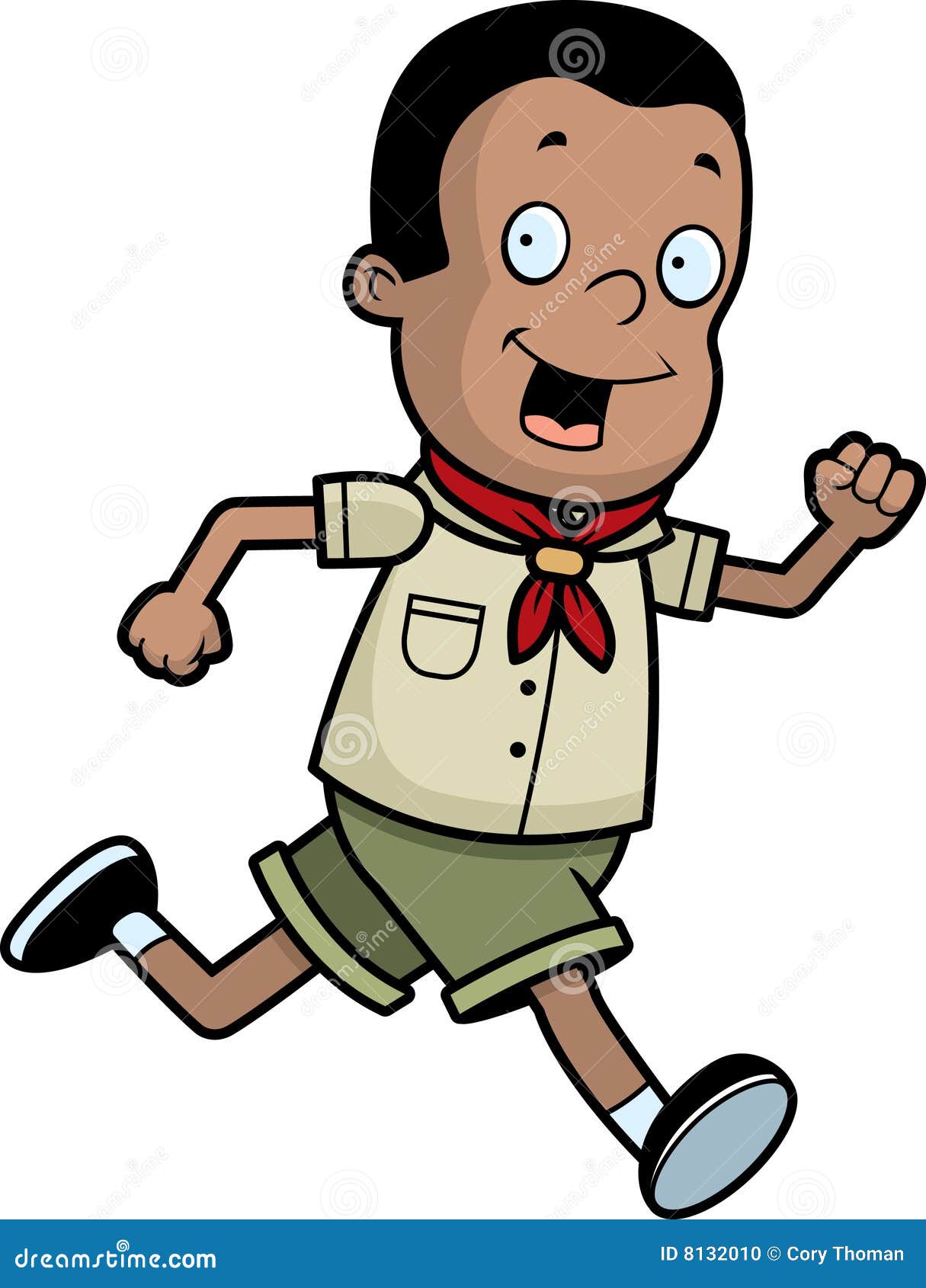 Scout Running stock vector. Illustration of child, happy - 8132010
