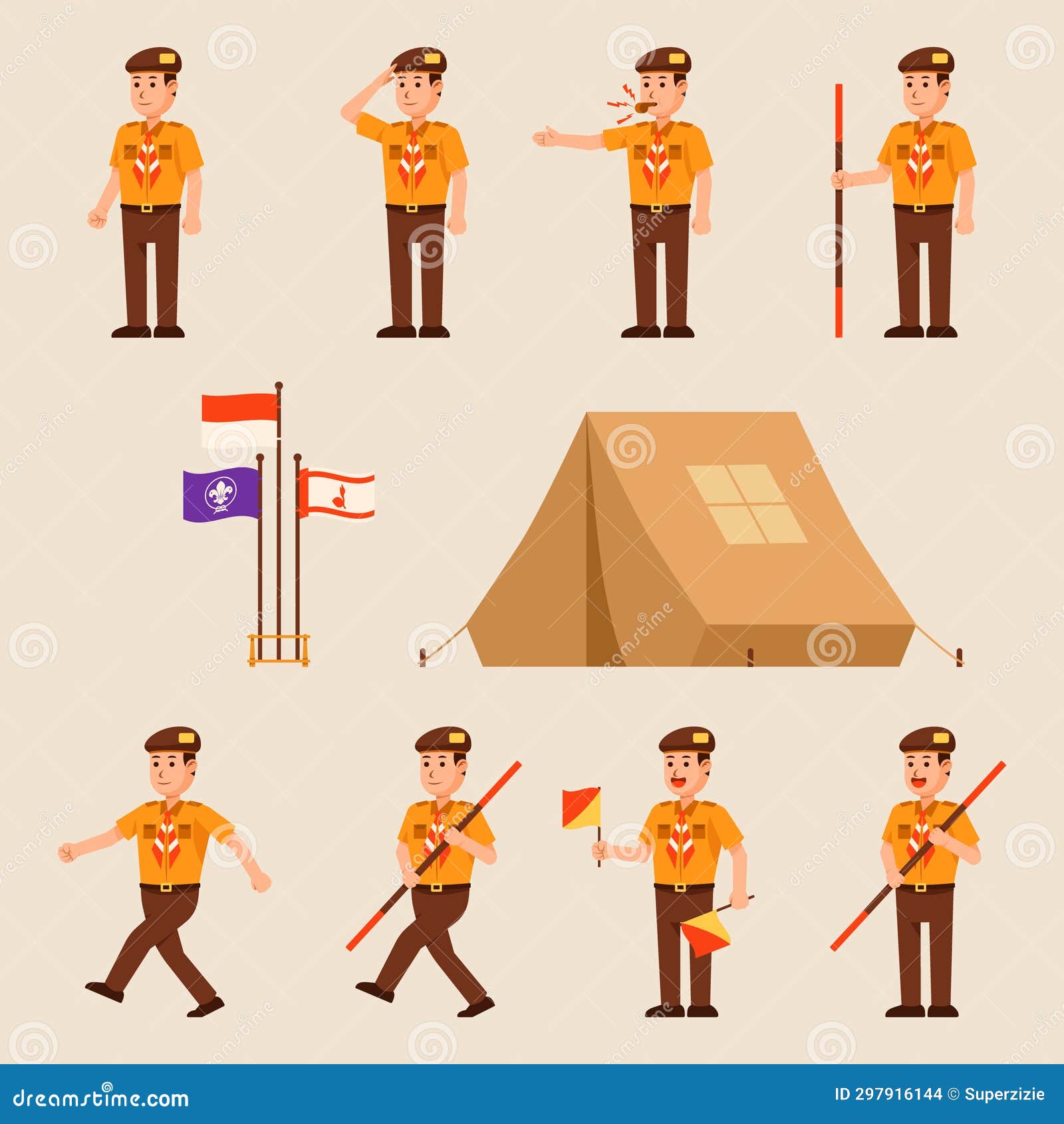 Student In Scout Uniform Vector Illustration | CartoonDealer.com #215615946