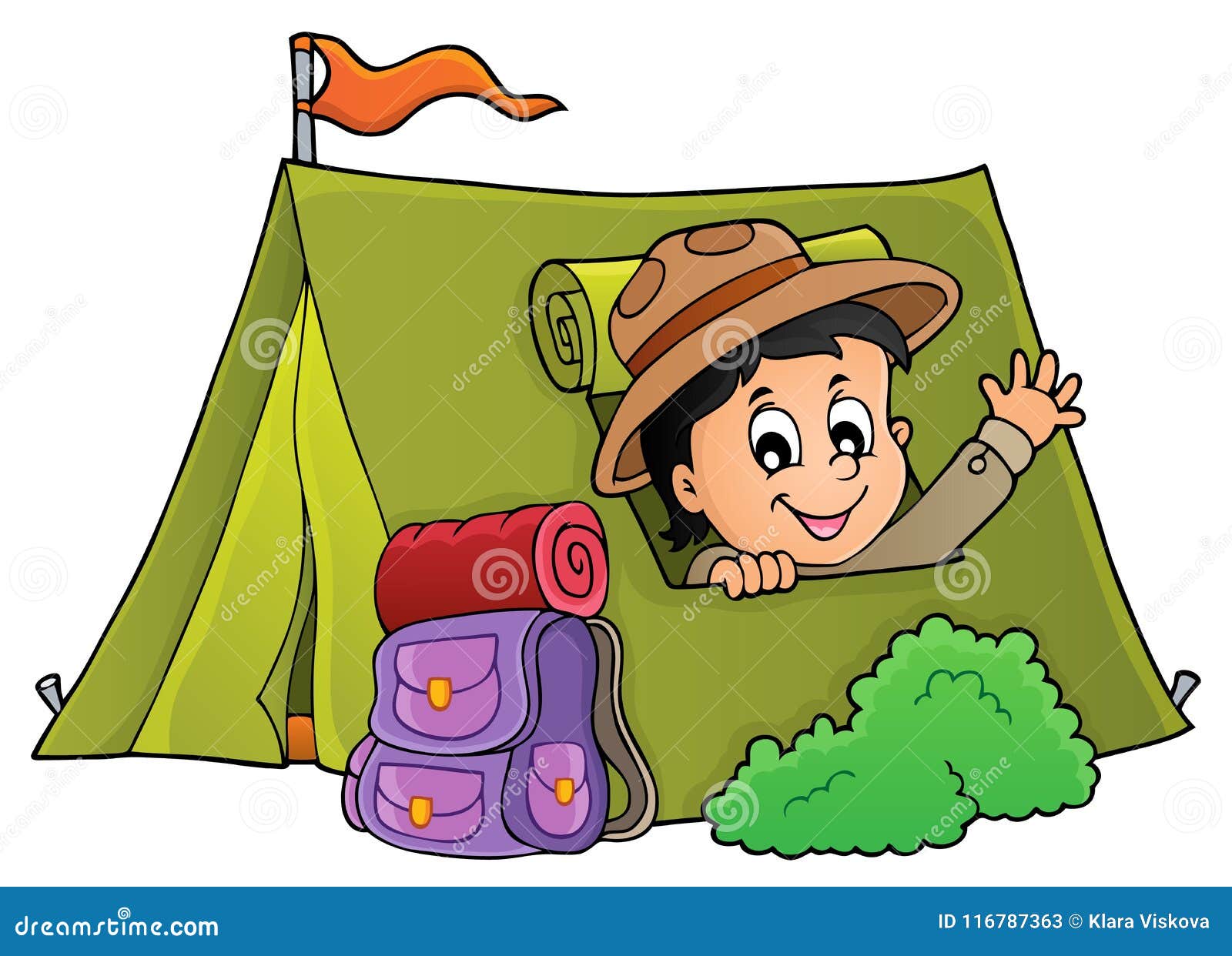 Scout in Tent Theme Image 1 Stock Vector - Illustration of eps10 ...
