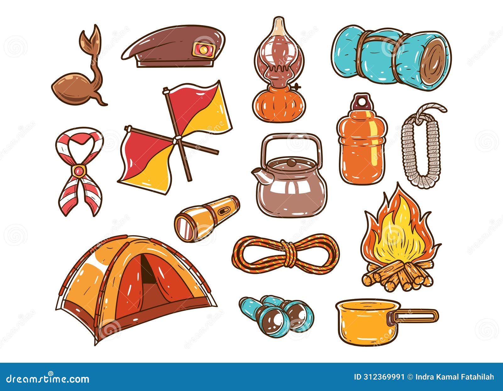 Scout Tools Element Vector Illustration Set Stock Vector - Illustration ...