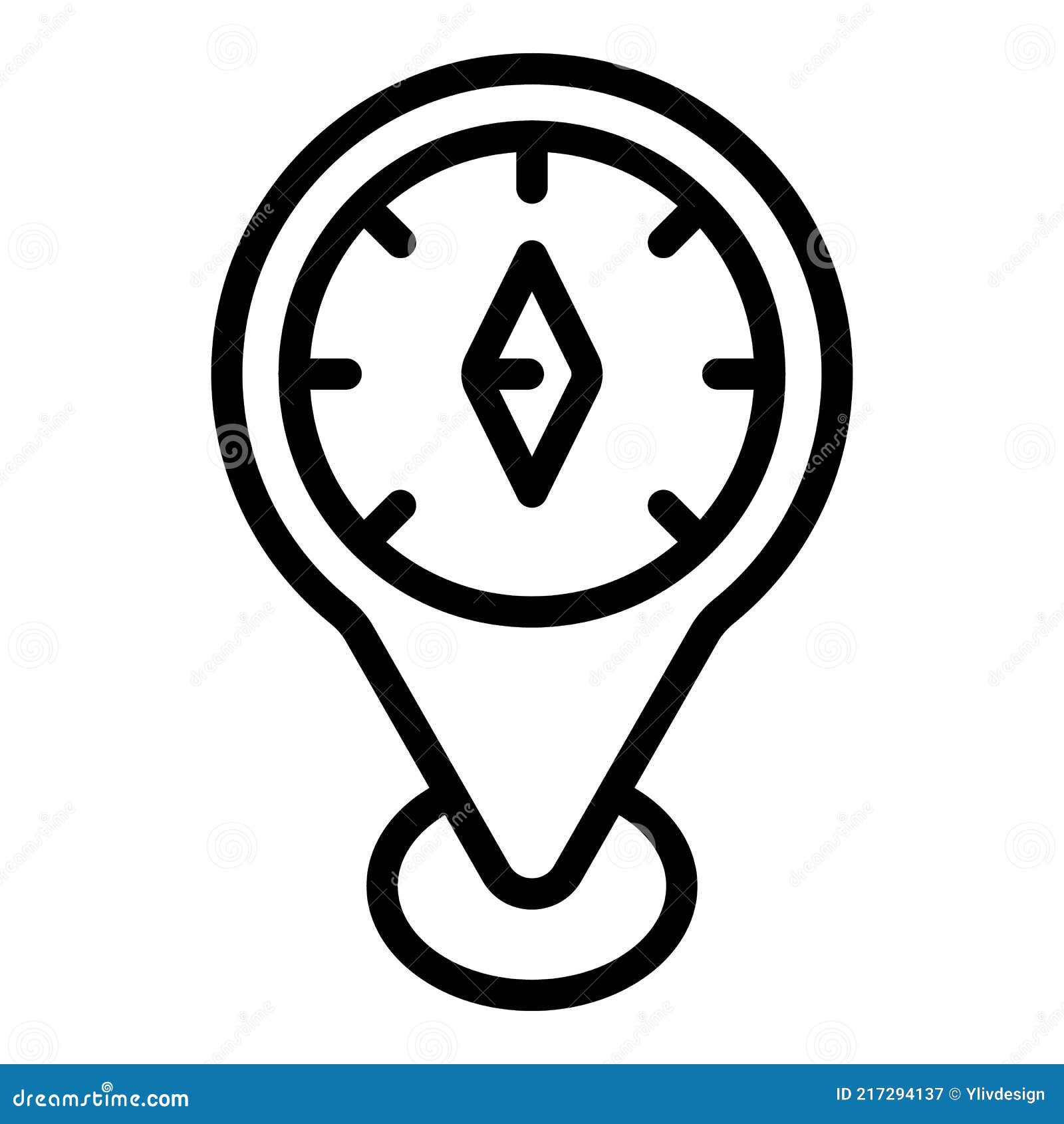 Scouting Compass Icon, Outline Style Stock Vector - Illustration of ...
