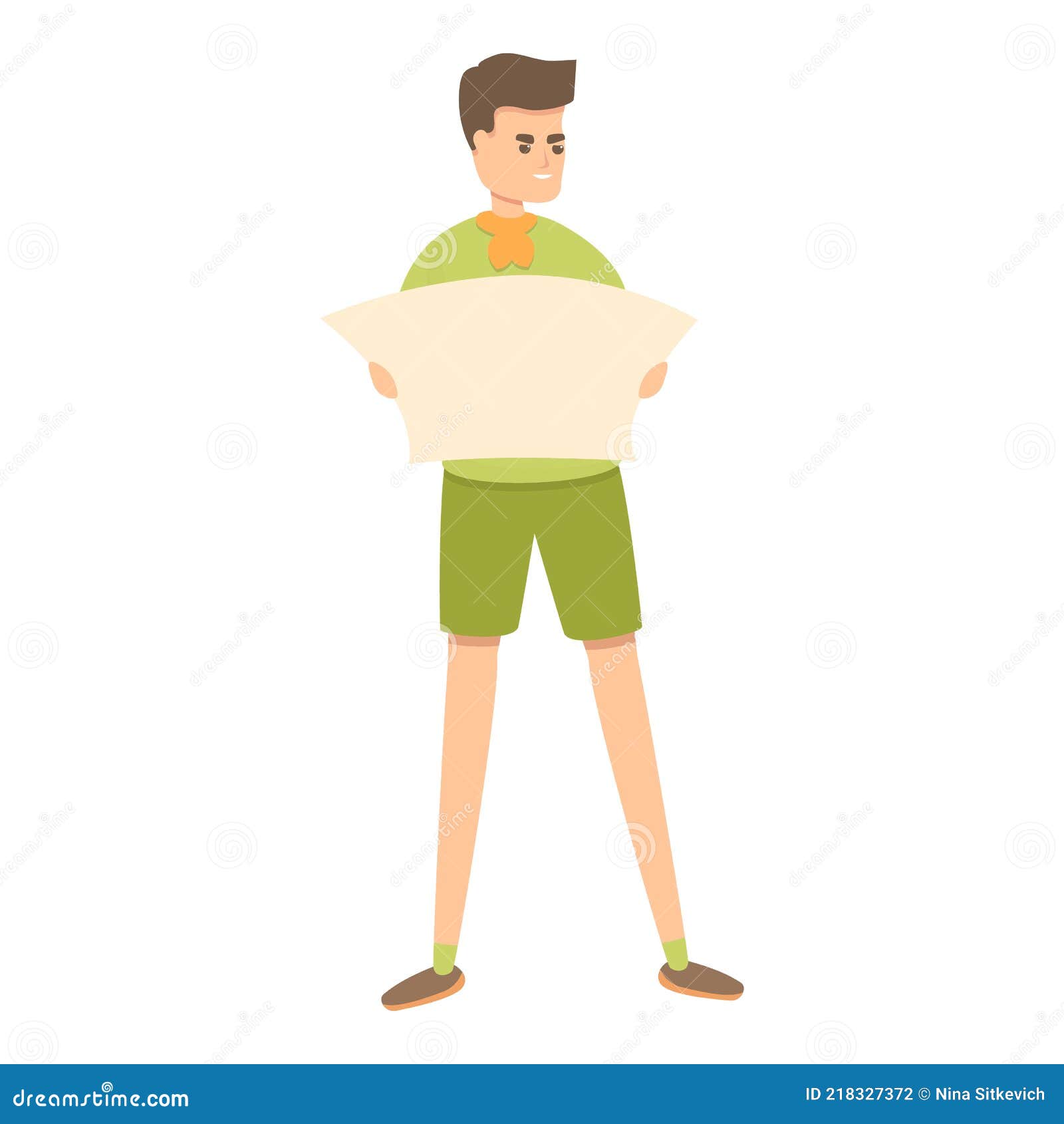 Scouting Map Navigation Icon, Cartoon Style Stock Vector - Illustration ...