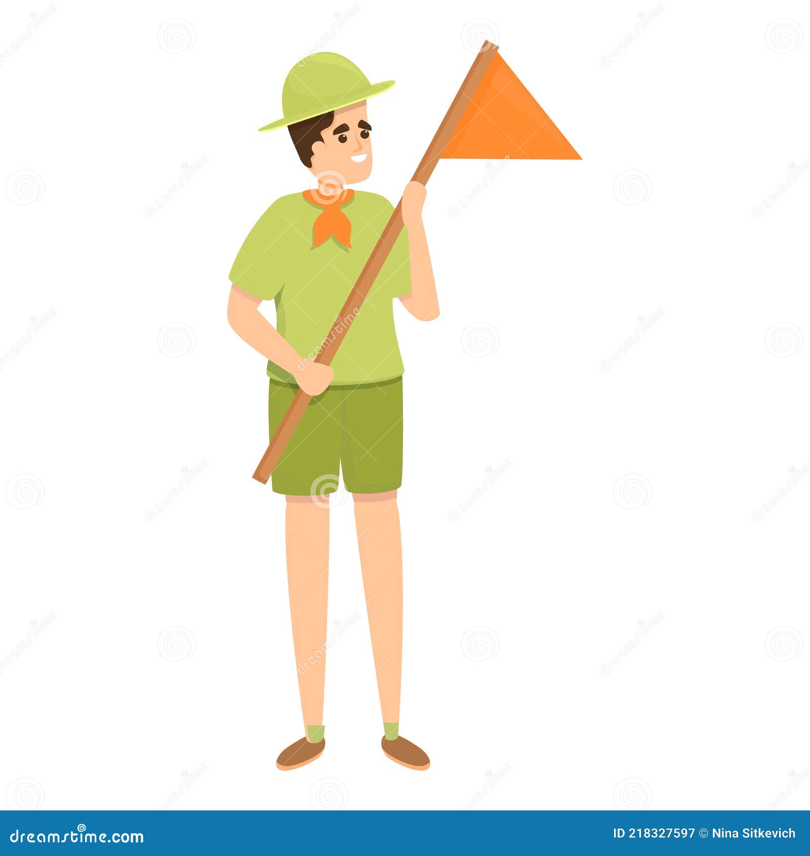 Scouting Smiling Boy Icon, Cartoon Style Stock Vector - Illustration of ...