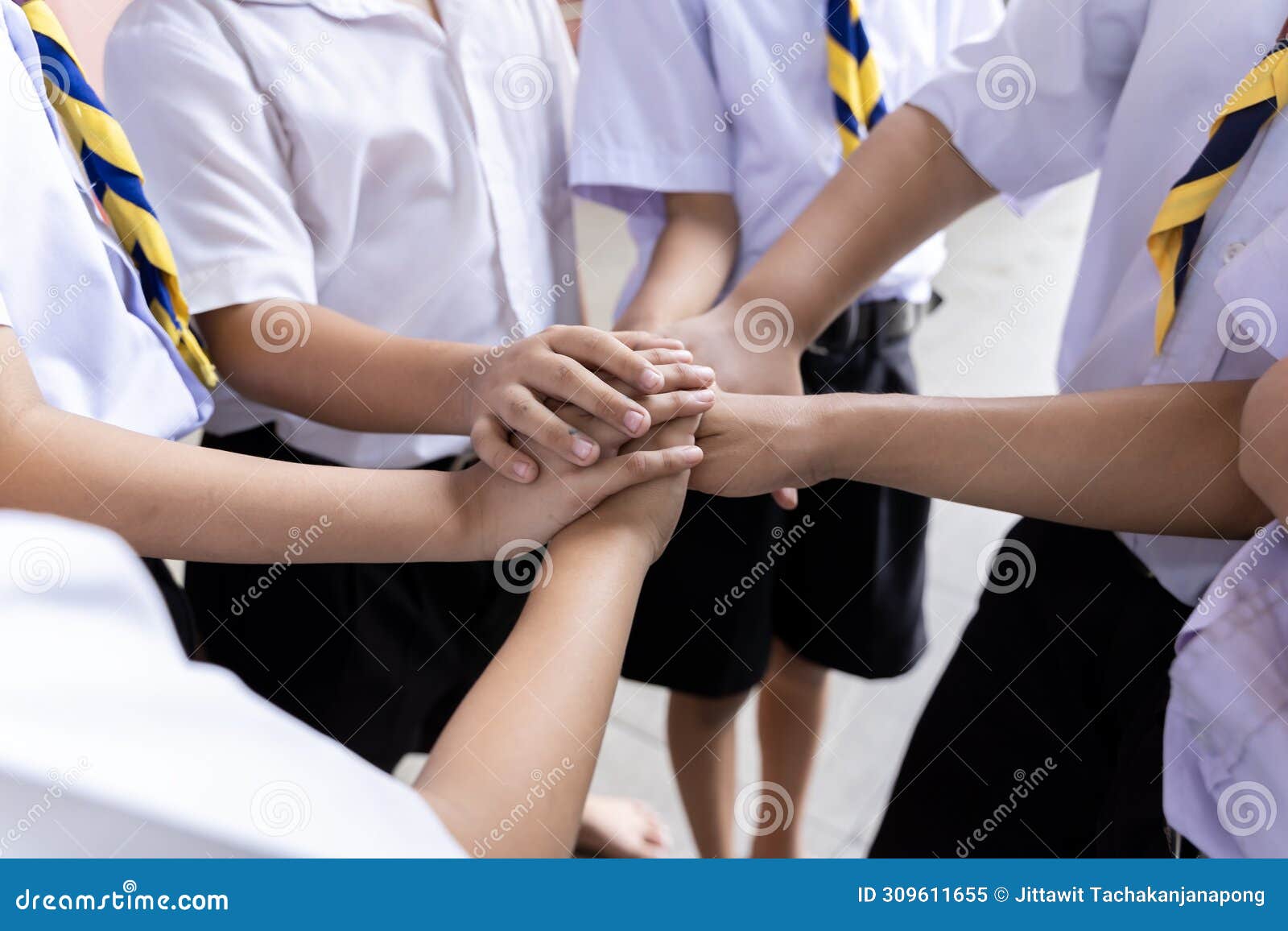 Scouts Hold Hands in Camp, Strong Concepts about Teamwork and ...
