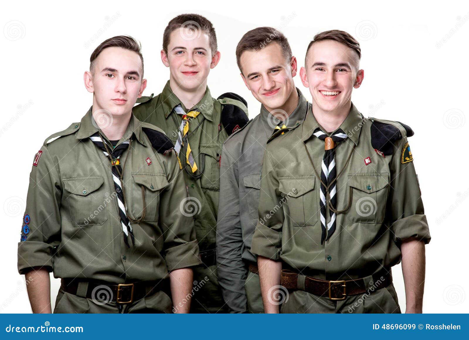 Scouts in studio stock image. Image of background, boys - 48696099