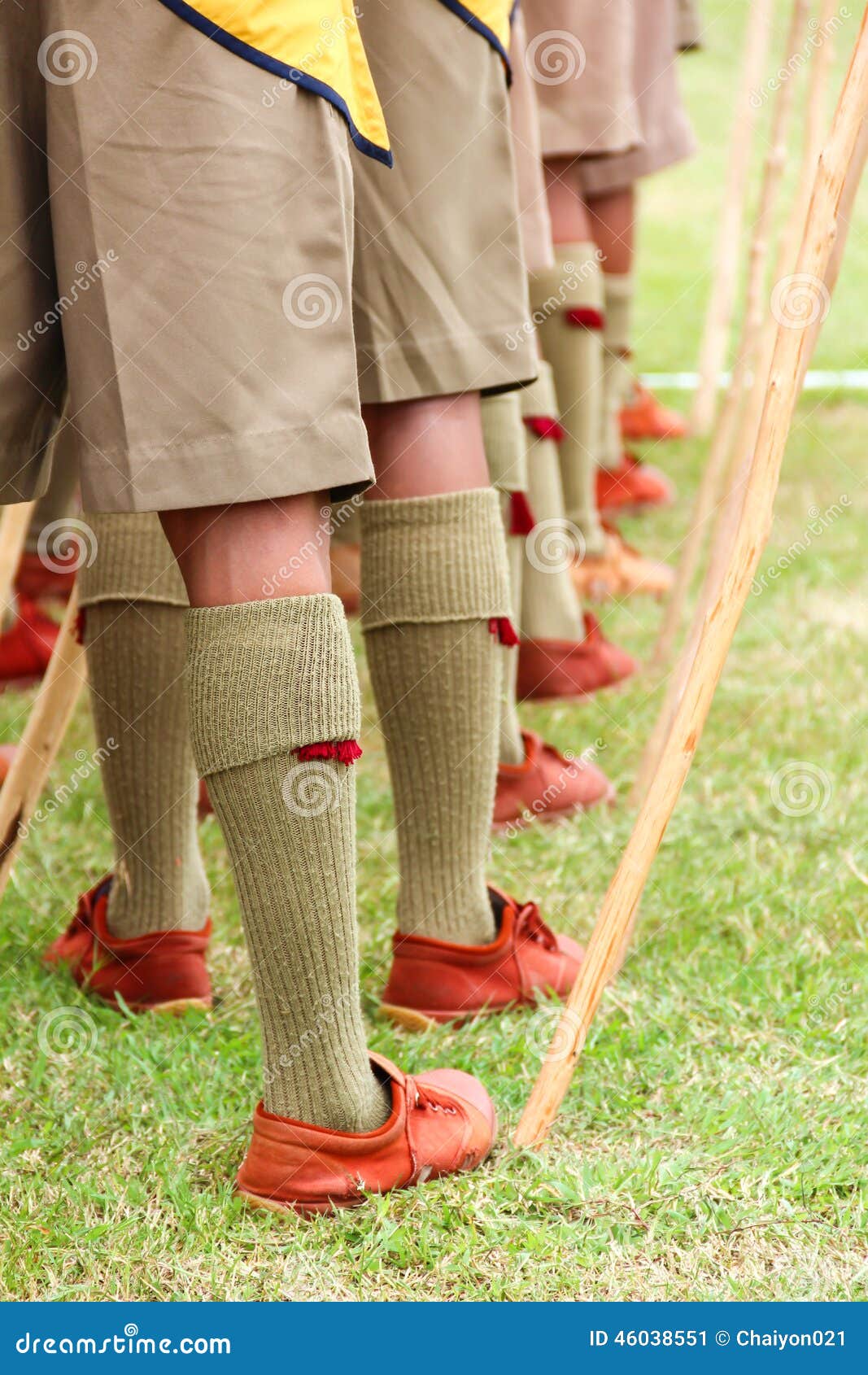 Scouts and thumb stick stock image. Image of adventure - 46038551