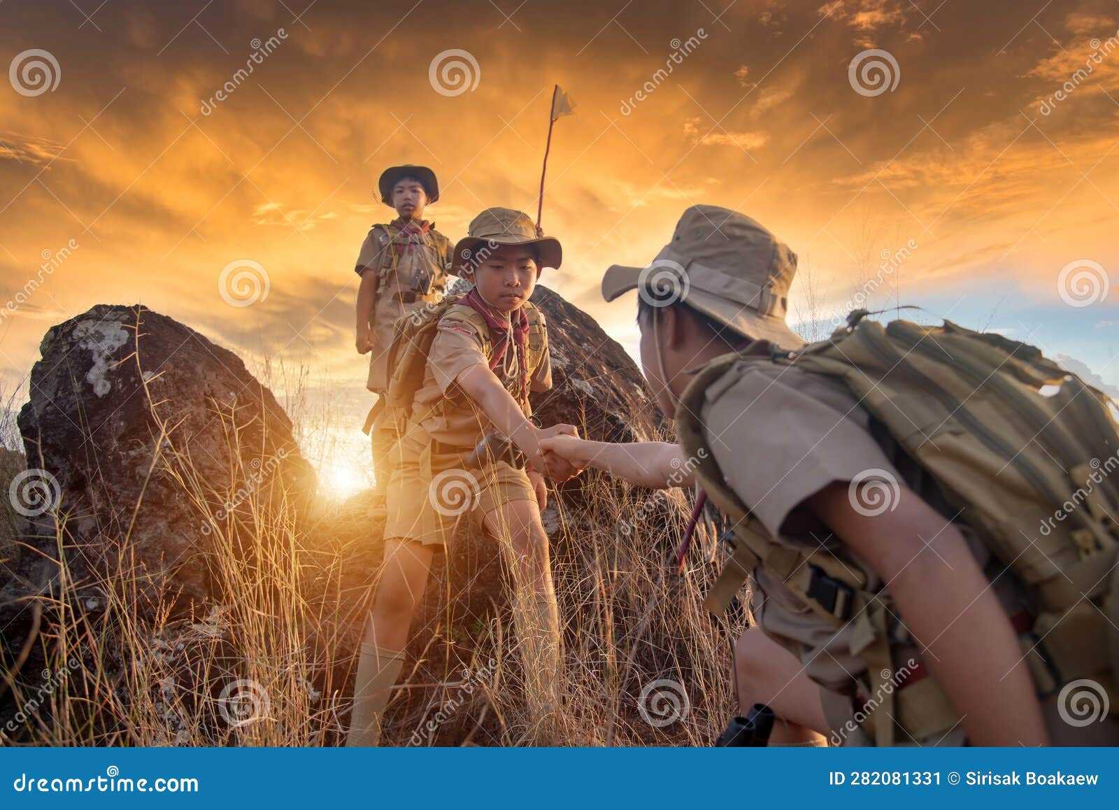 Scouts Work As a Team. Help Stock Image - Image of cereal, indian ...