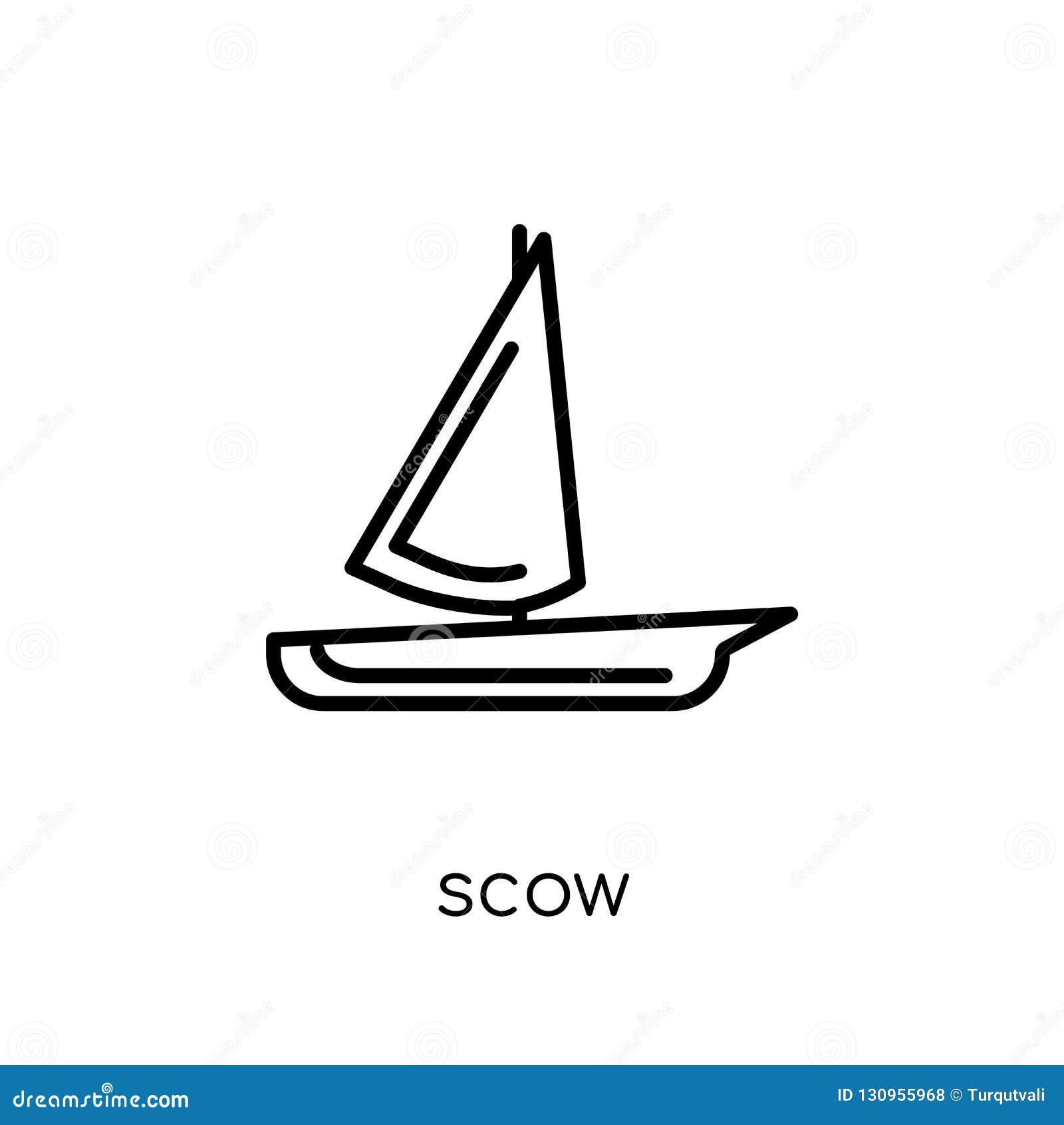 Scow Icon. Trendy Modern Flat Linear Vector Scow Icon on White B Stock ...