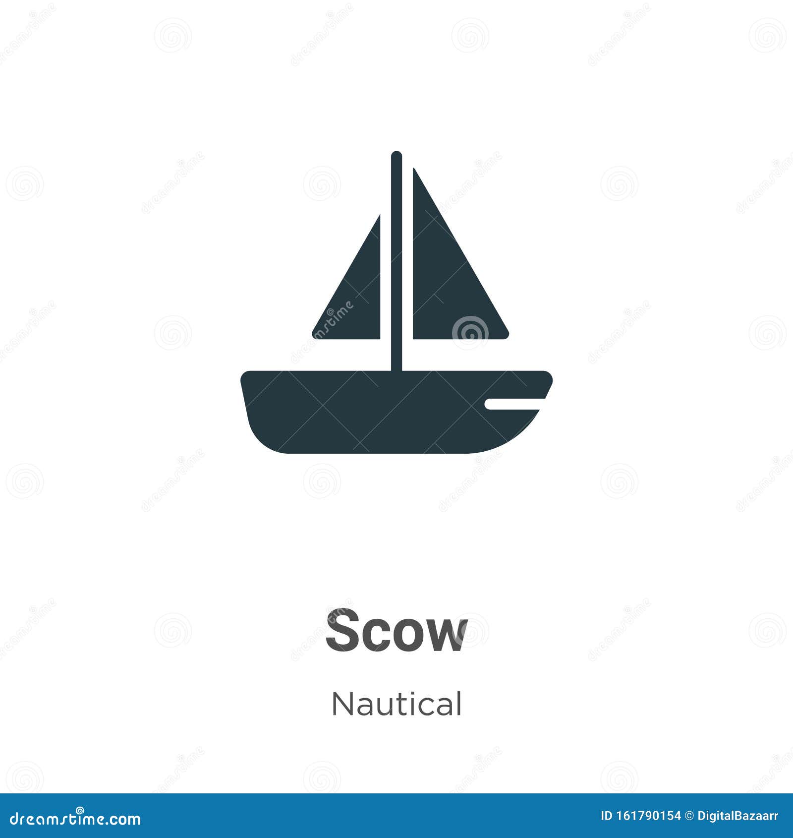 Scow Vector Icon on White Background. Flat Vector Scow Icon Symbol Sign ...